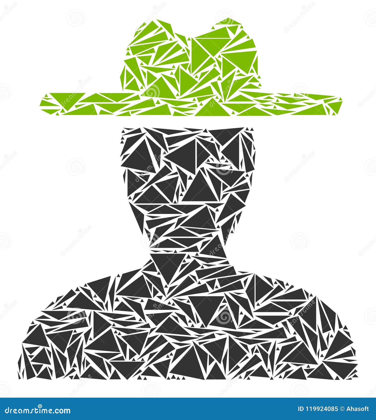 Farmer Mosaic of Triangles stock vector. Illustration of graphic ...