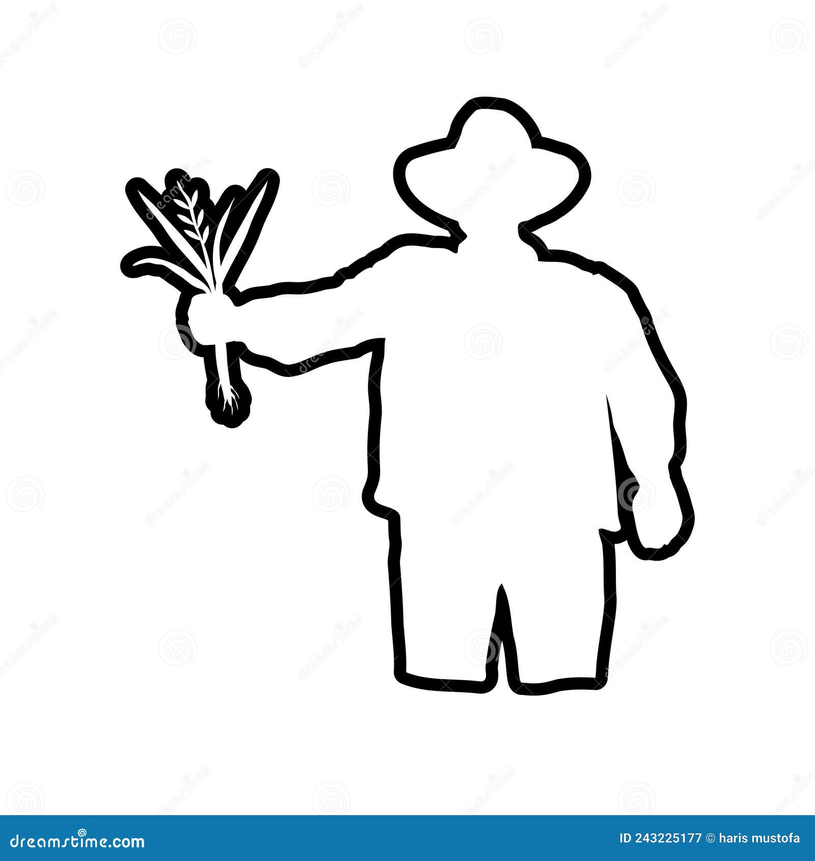 Farmer Outline Icon Design Template Vector Isolated Stock Illustration ...