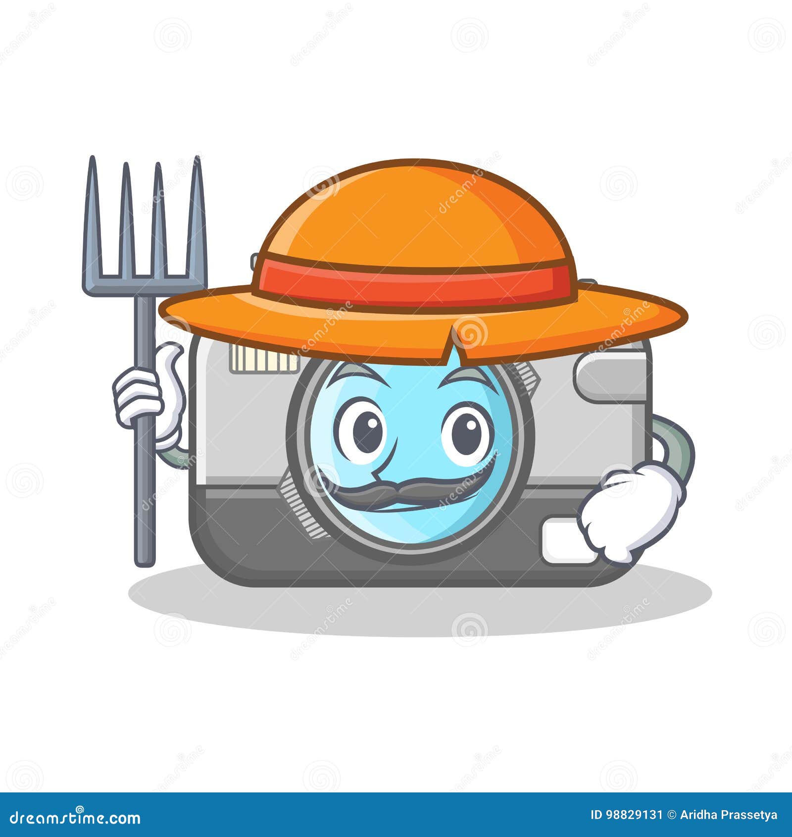 Farmer Photo Camera Character Cartoon Stock Vector - Illustration of ...