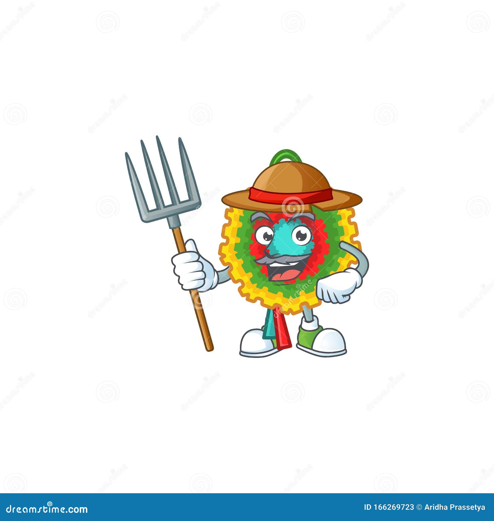 Farmer Pinata Cartoon Character with Hat and Tools Stock Vector ...