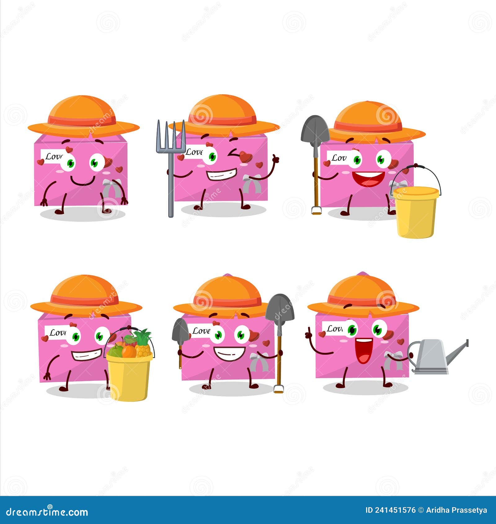 Farmer Pink Crayon Isolated In The Mascot Cartoon Vector ...