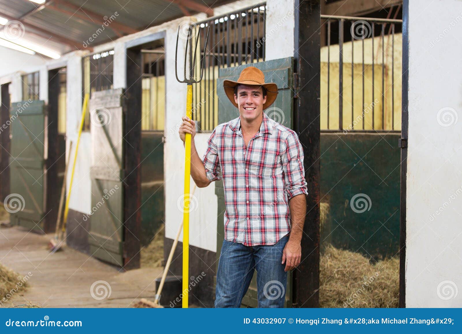 Farmer pitch fork stock image. Image of looking, handsome - 43032907