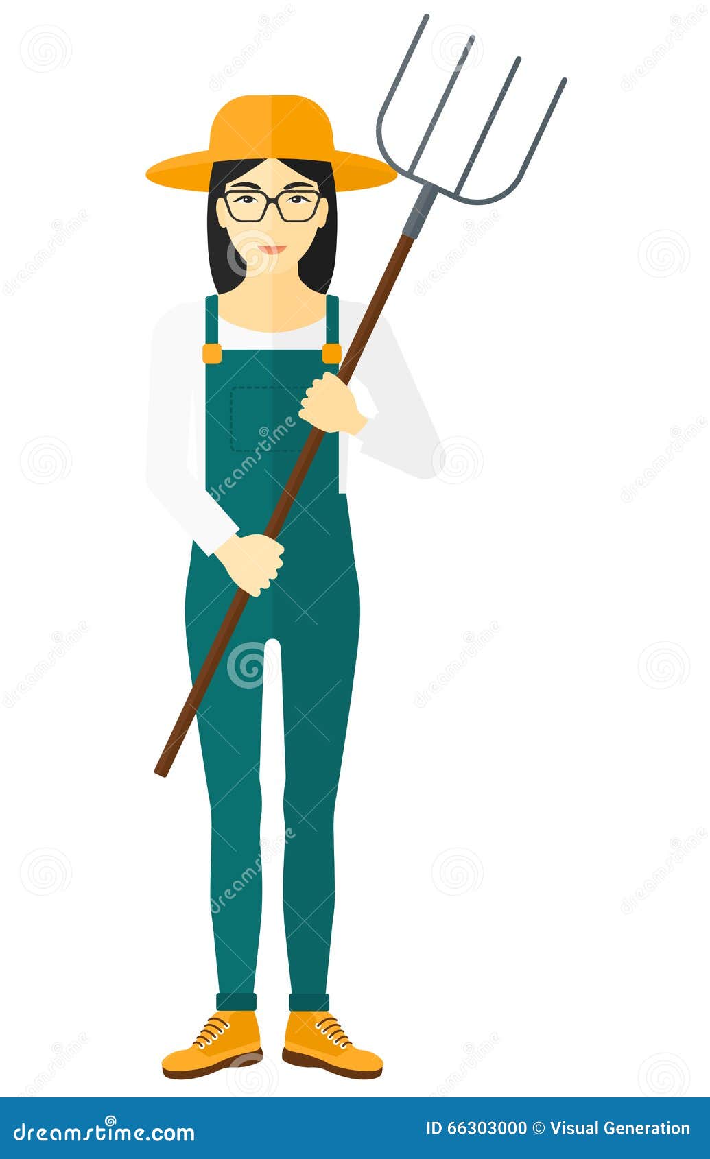 Farmer with pitchfork. stock vector. Illustration of agriculturist ...