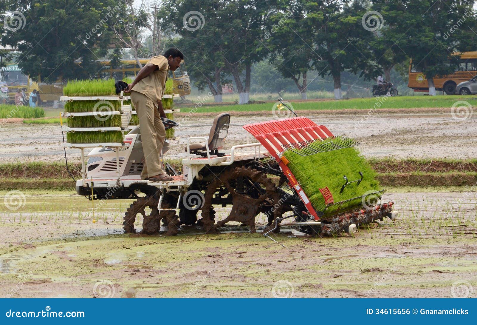 Farmer and plough machine editorial photo. Image of tree - 34615656