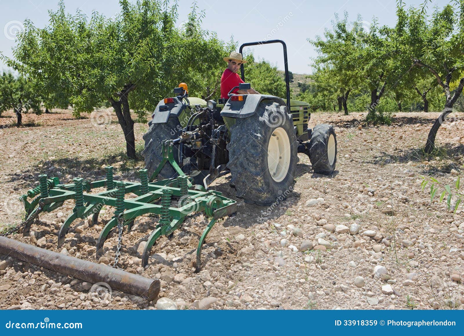 Farmer Plowing Field With Tractor Royalty Free Stock Images - Image ...