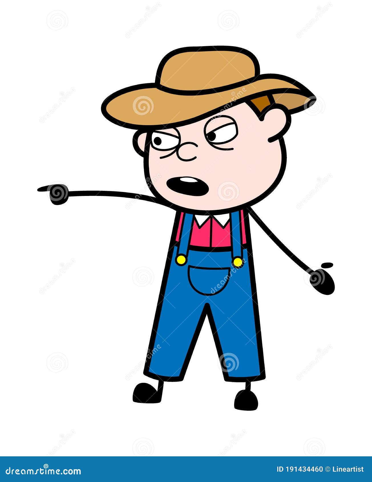 3d Farmer Pointing To Empty Wall Royalty-Free Illustration ...