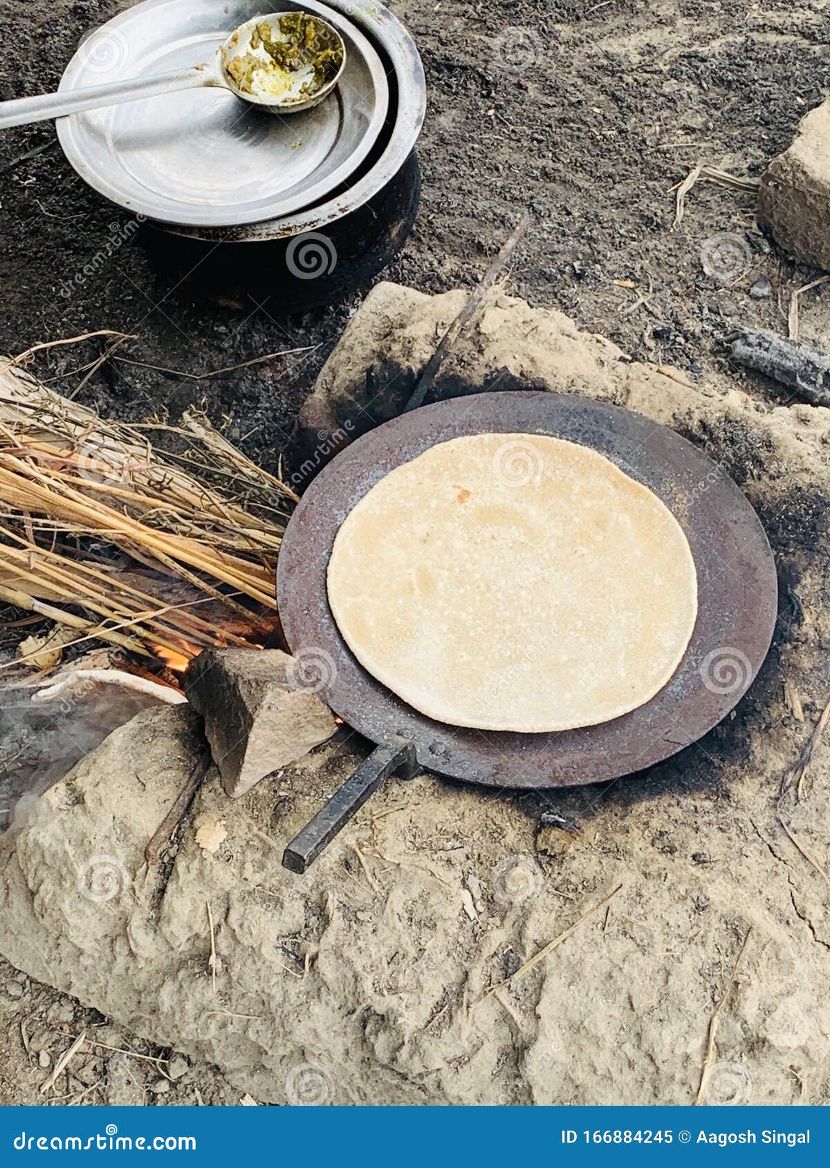 Roti preparation stock image. Image of food, cooking - 166884245