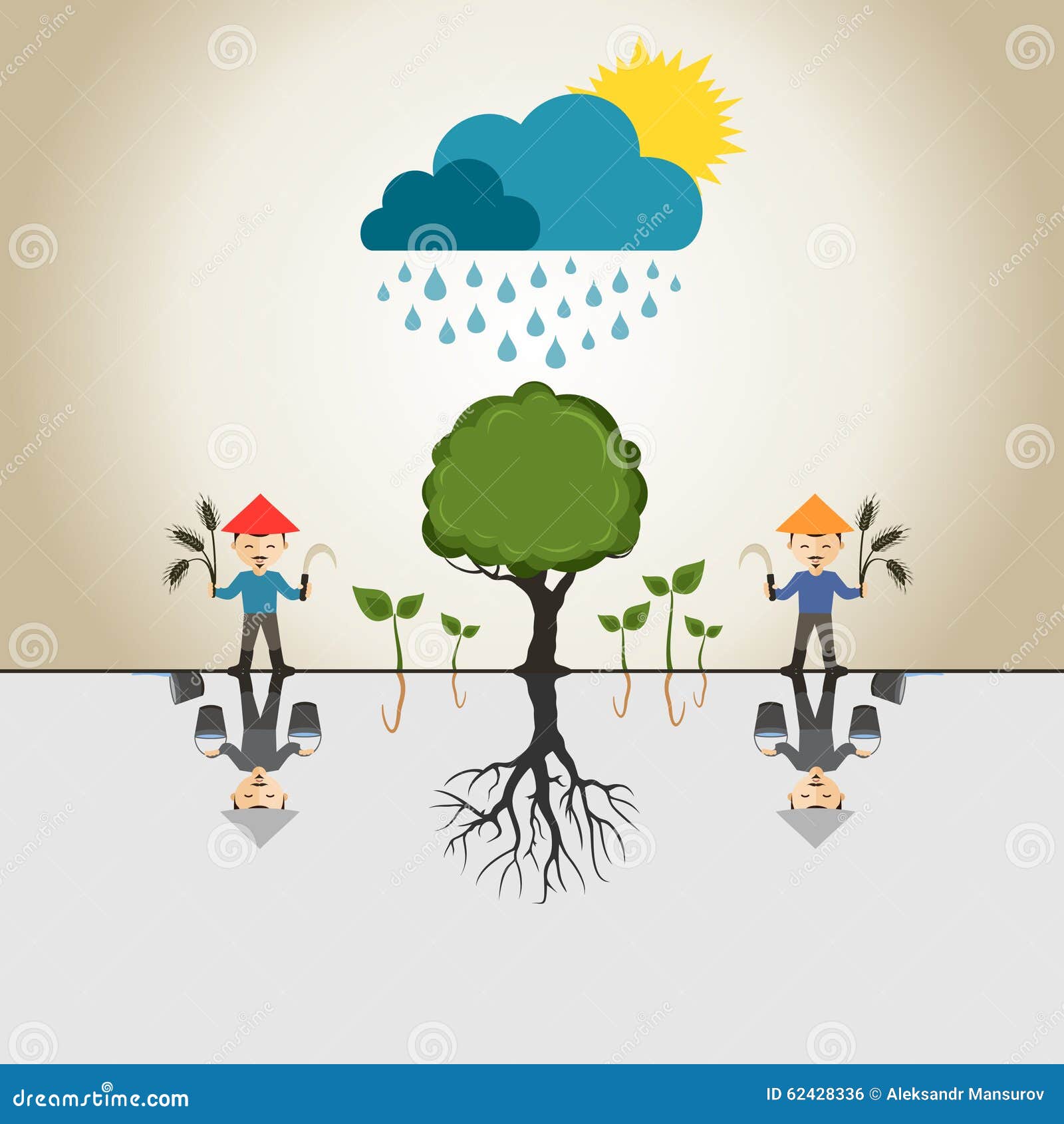 Farmer stock vector. Illustration of fresh, green, plant - 62428336