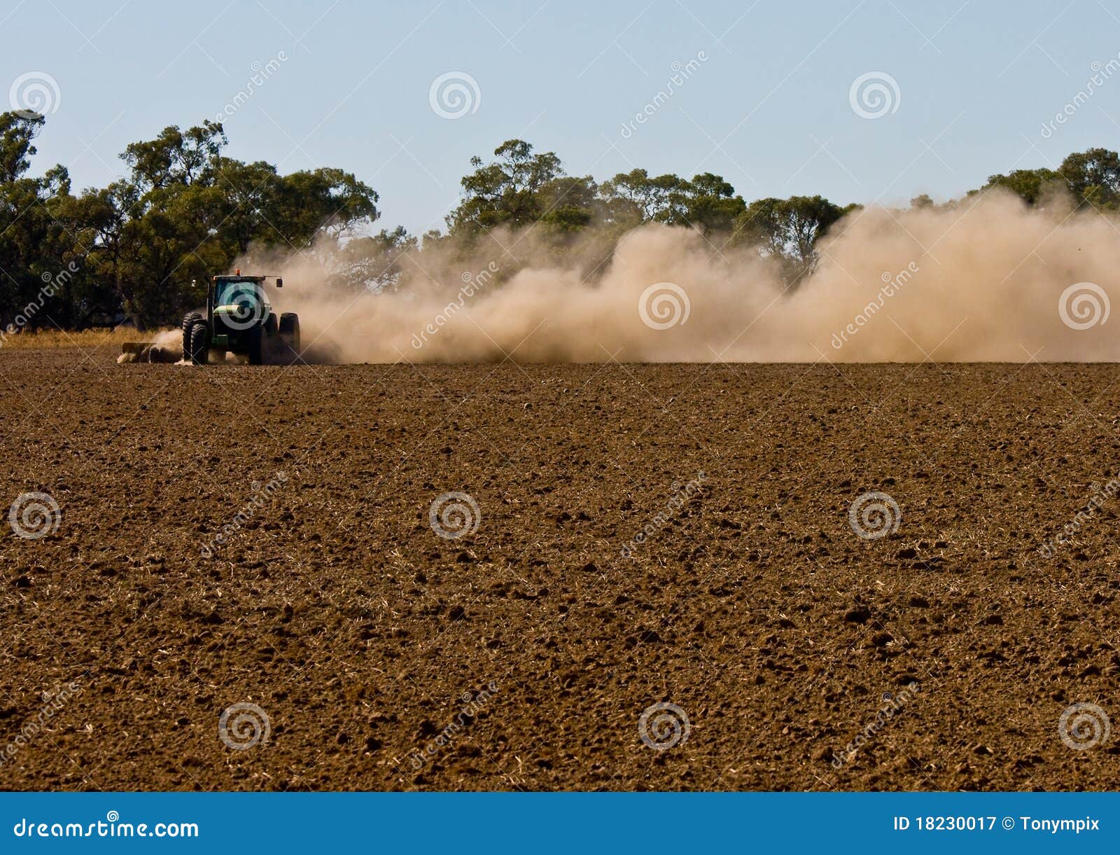 Farmer Raises Clouds of Dust As he Ploughs His Dry Stock Image - Image ...
