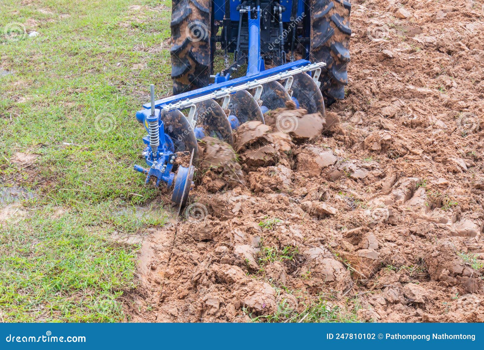 Farmer Ride Tractor Truck in Rice Stock Photo - Image of soil, java ...
