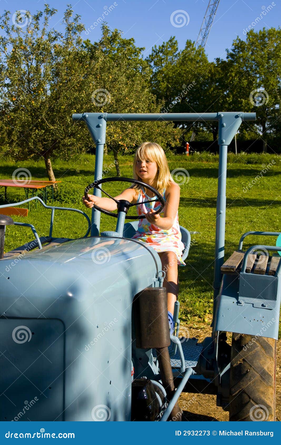 Farmer S Daughter on a Tractor Stock Image - Image of country, girl ...