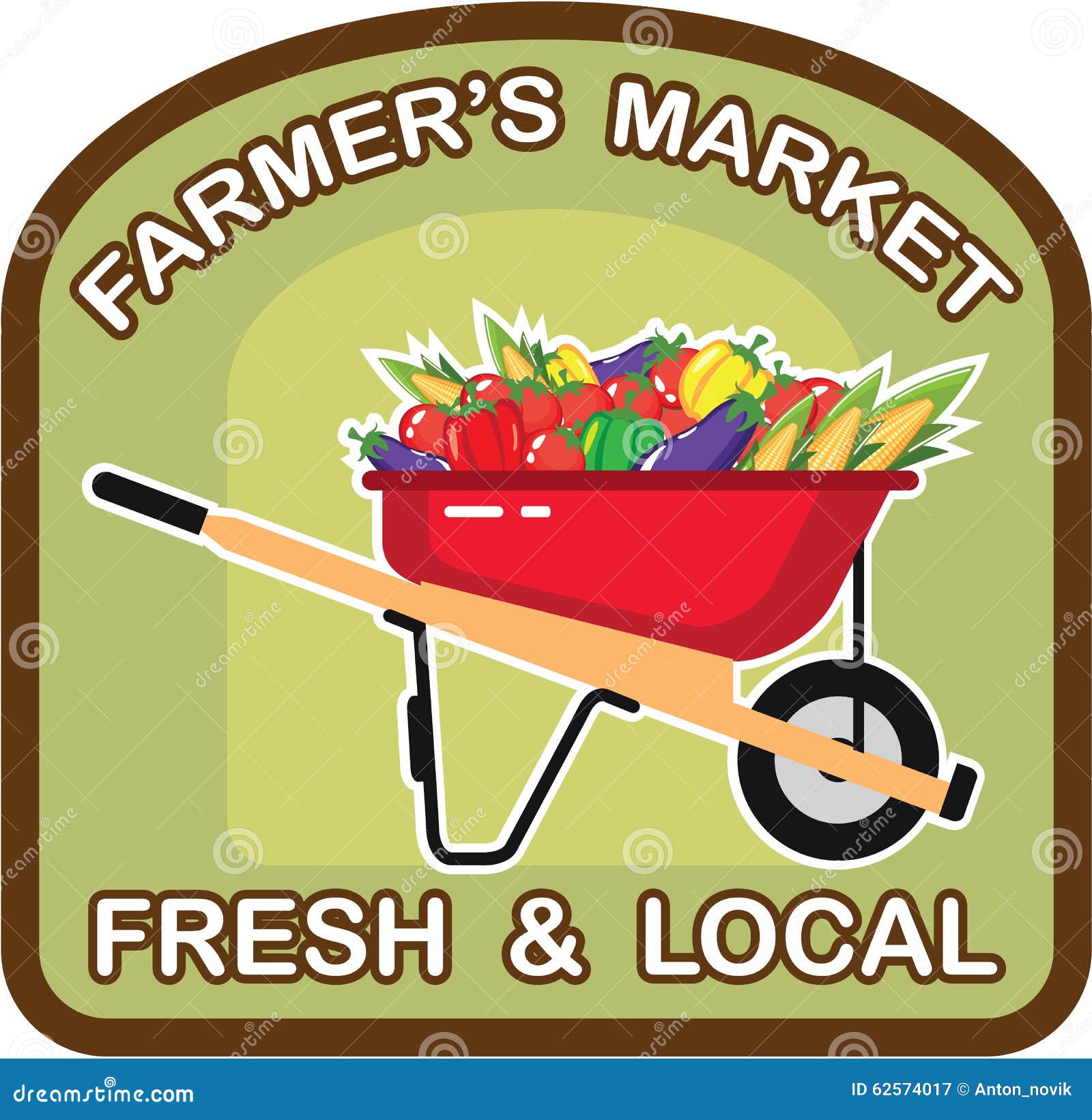 Fresh Local Fruits And Berries Label Template. Abstract Vector ...