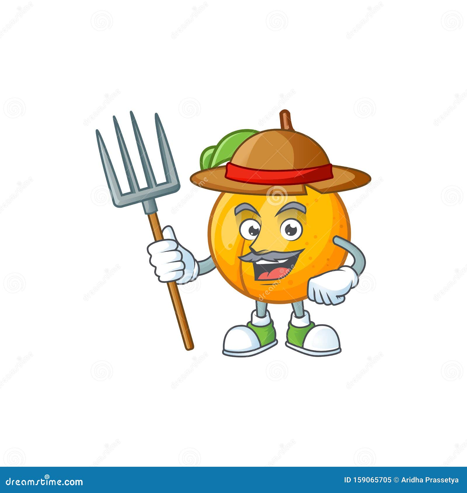 Farmer Seeds Nutmeg with Cartoon Character Style Stock Vector ...