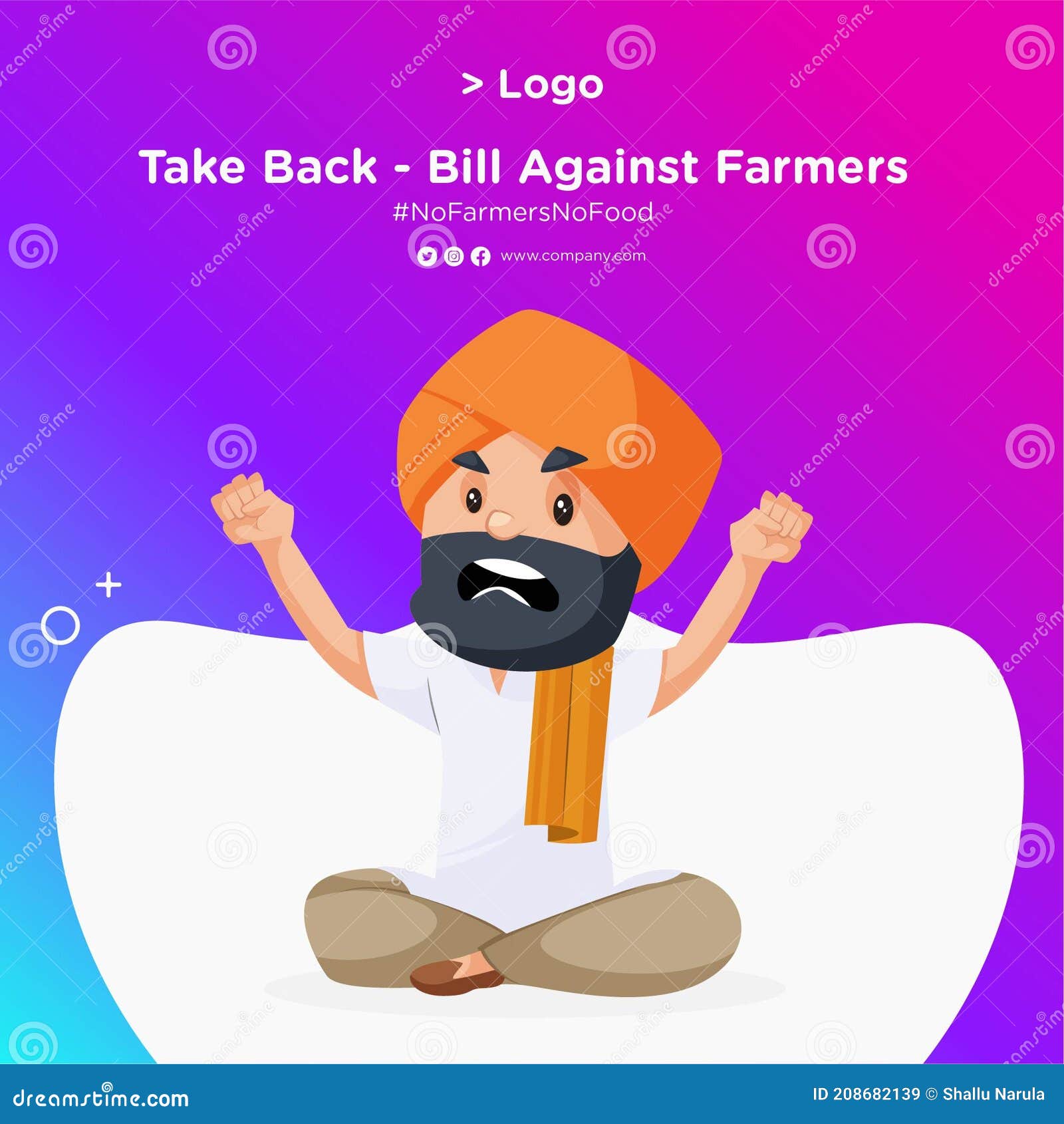 Illustration of Farmer Protest Banner Design Stock Vector ...