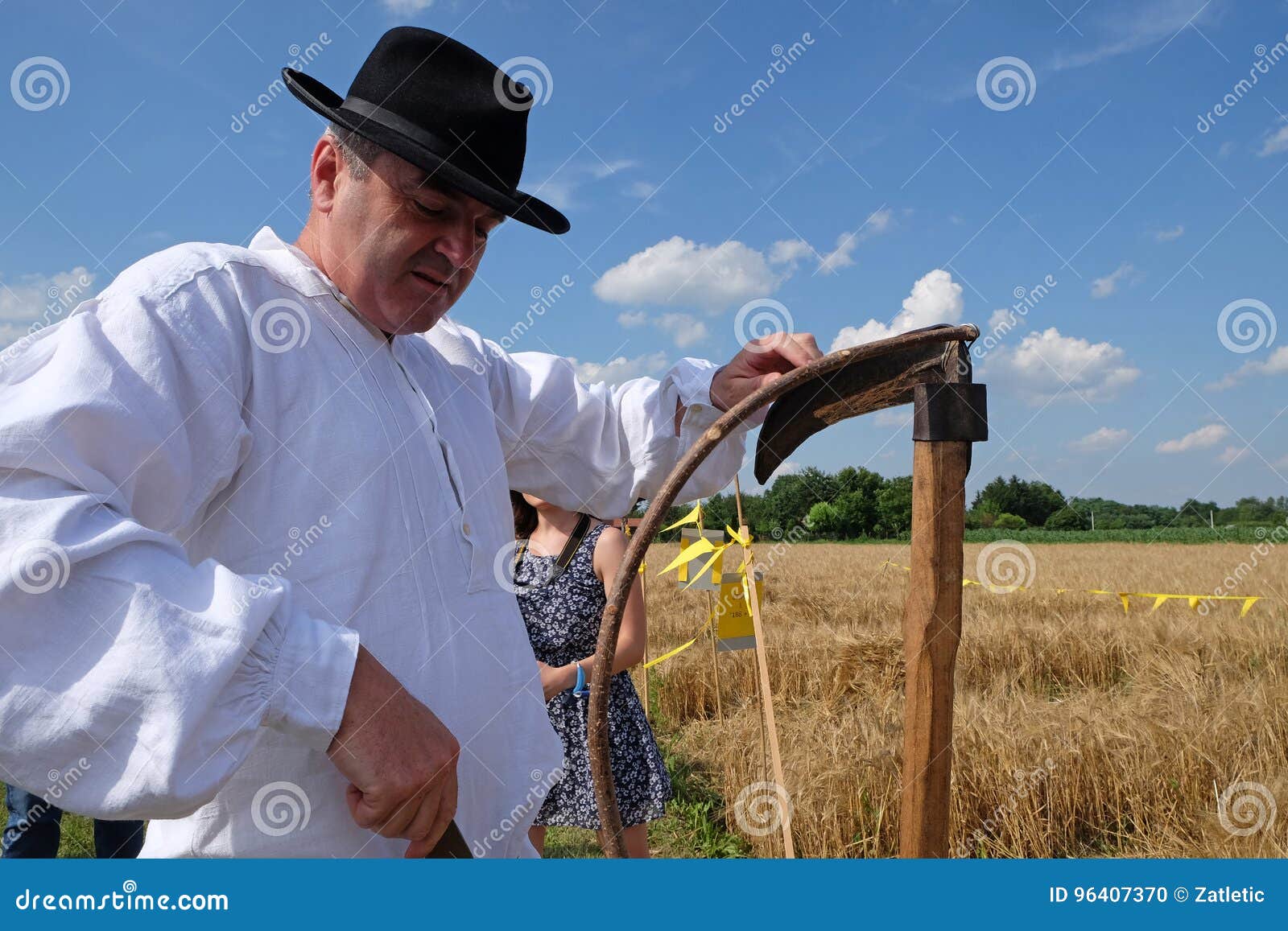 Farmer Sharpening the Scythe Editorial Image - Image of natural ...