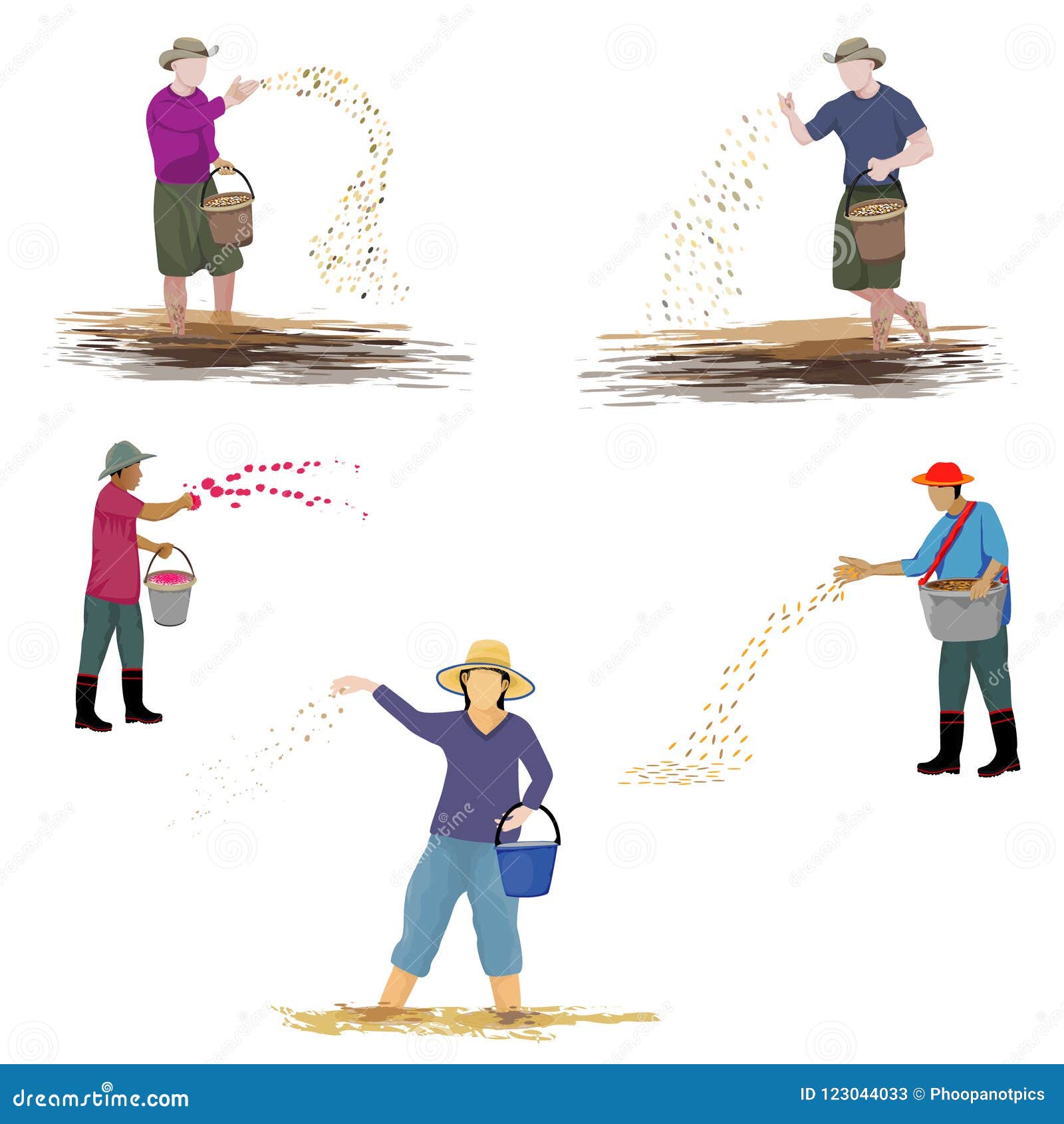 The Farmer Sowing The Seeds For The Future Harvest. Woman Agricultural ...