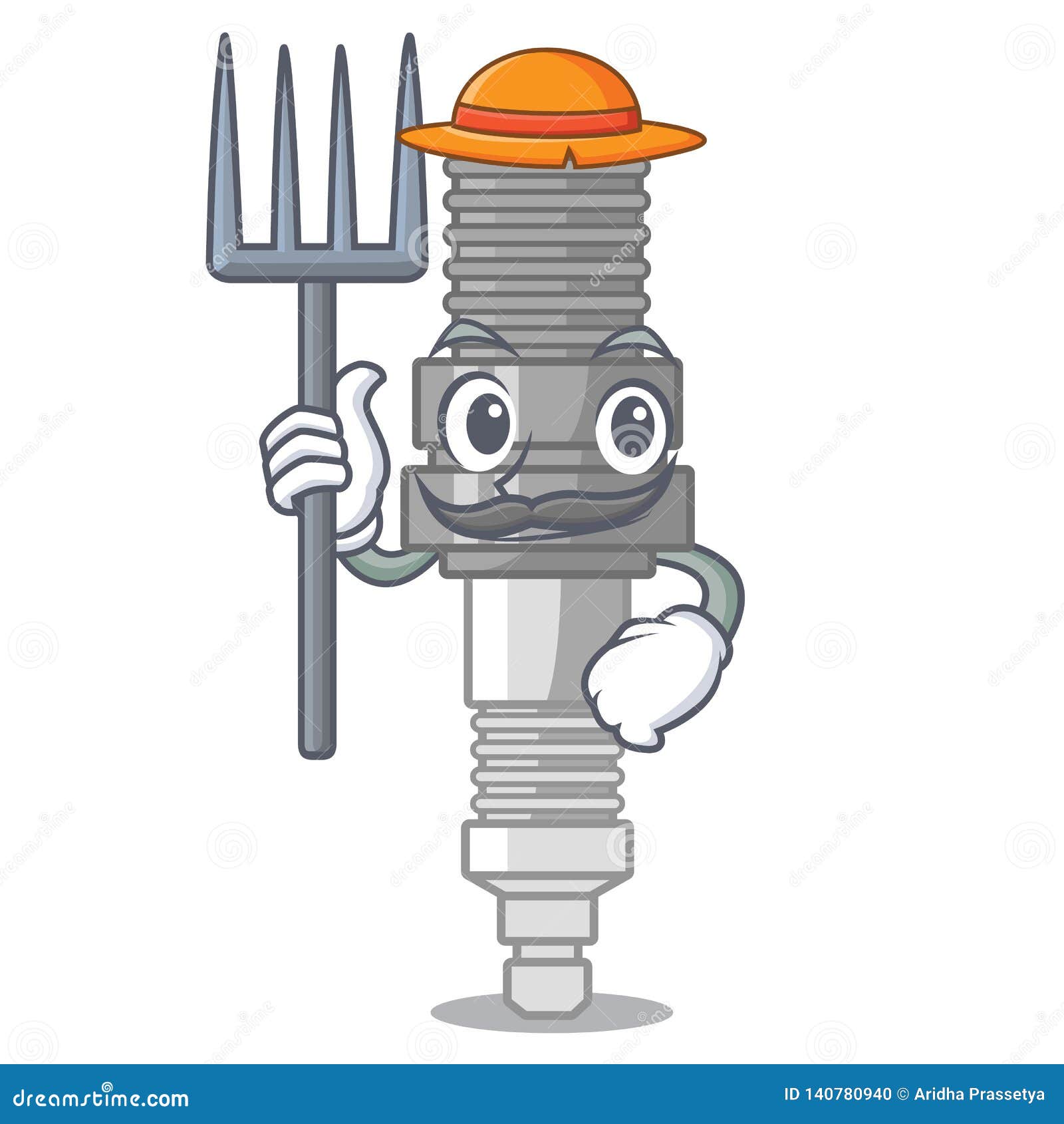Farmer Spark Plug in the Character Shape Stock Vector - Illustration of ...
