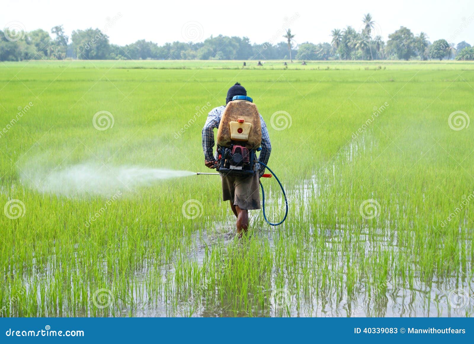 Farmer with sprayer stock image. Image of plants, fields - 40339083