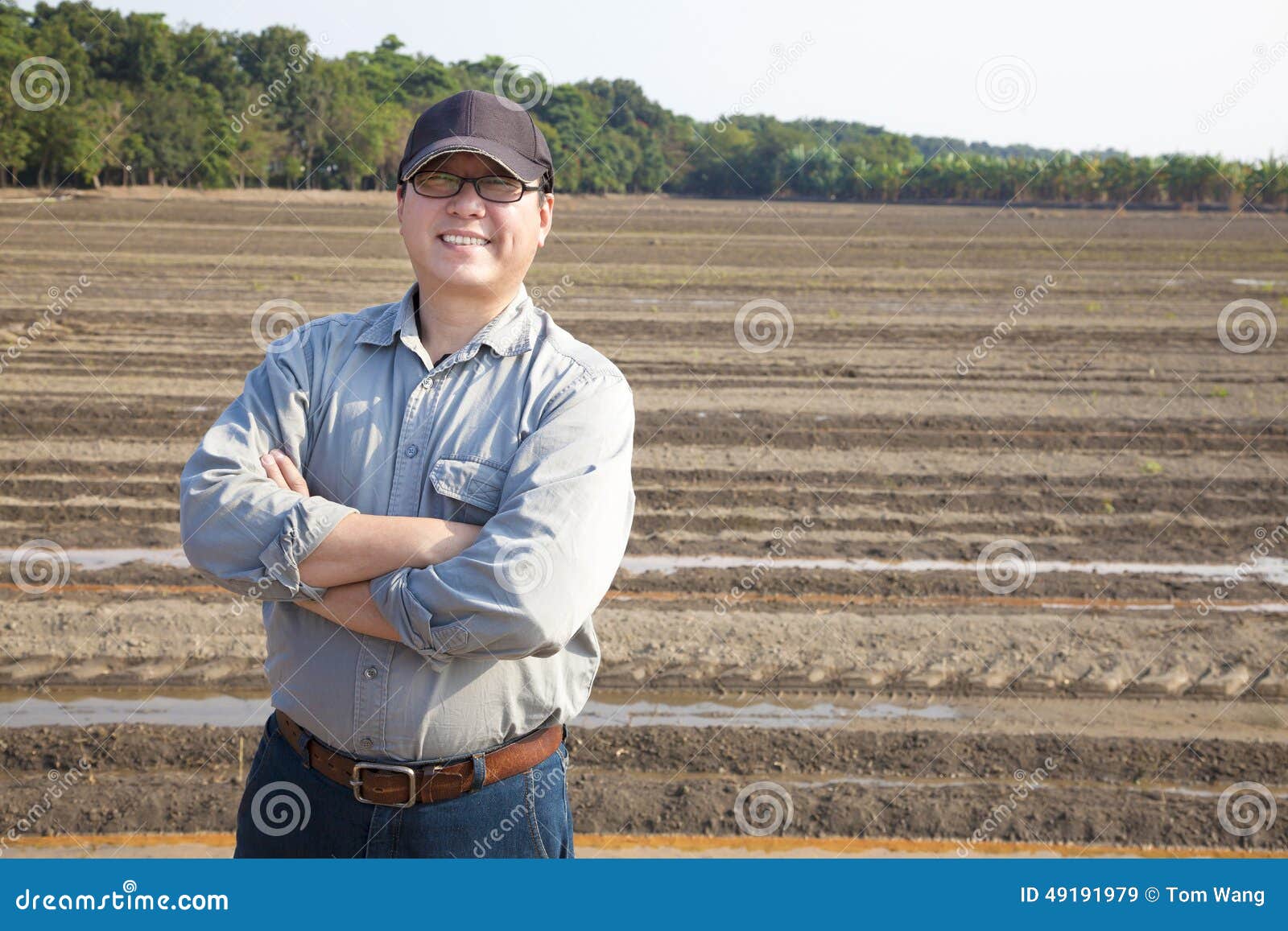 Farmer Standing on Farming Land Stock Image - Image of introduce ...