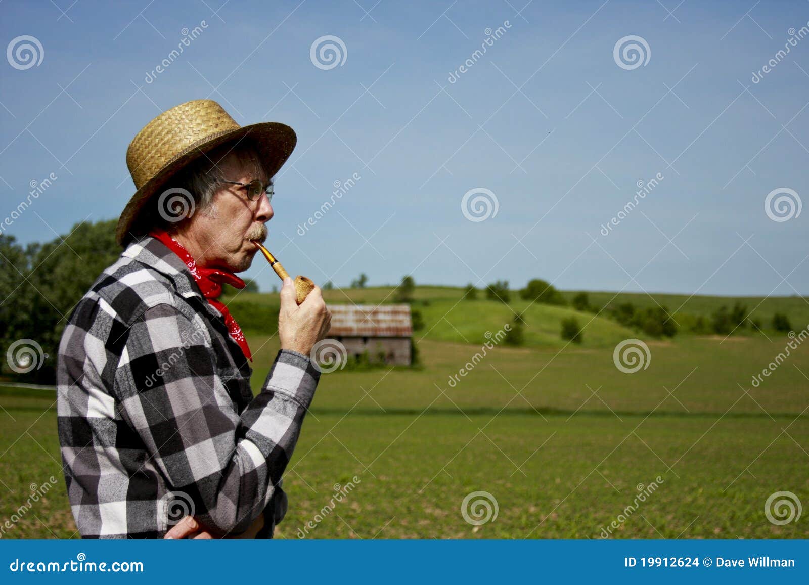 Farmer Straw Hat Corn Cob Pipe Stock Photos - Free & Royalty-Free Stock ...