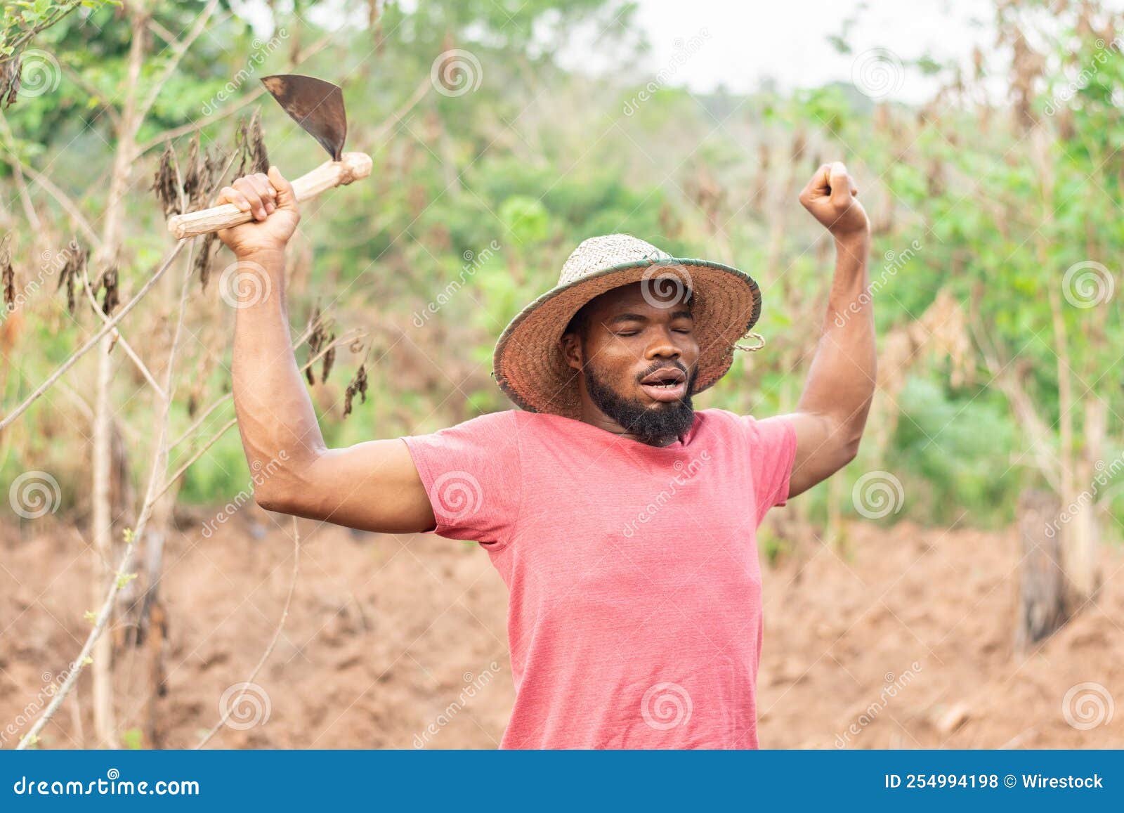 Farmer Stretching and Feeling Tired from Work Stock Photo - Image of ...