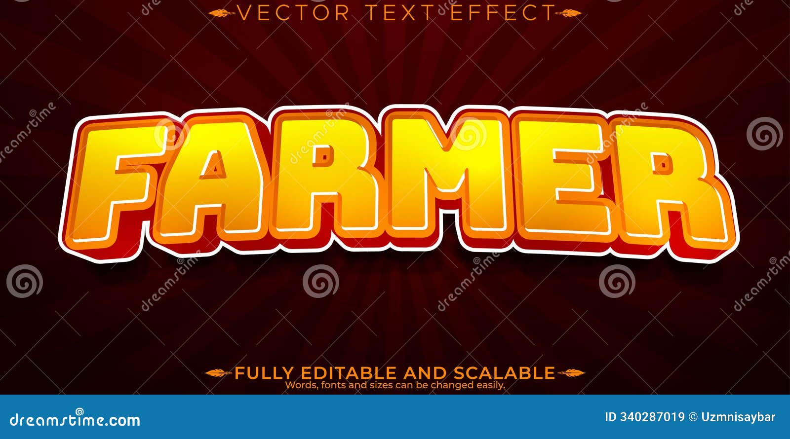 Farmer Text Effect, Editable Agriculture and Rural Customizable Font ...