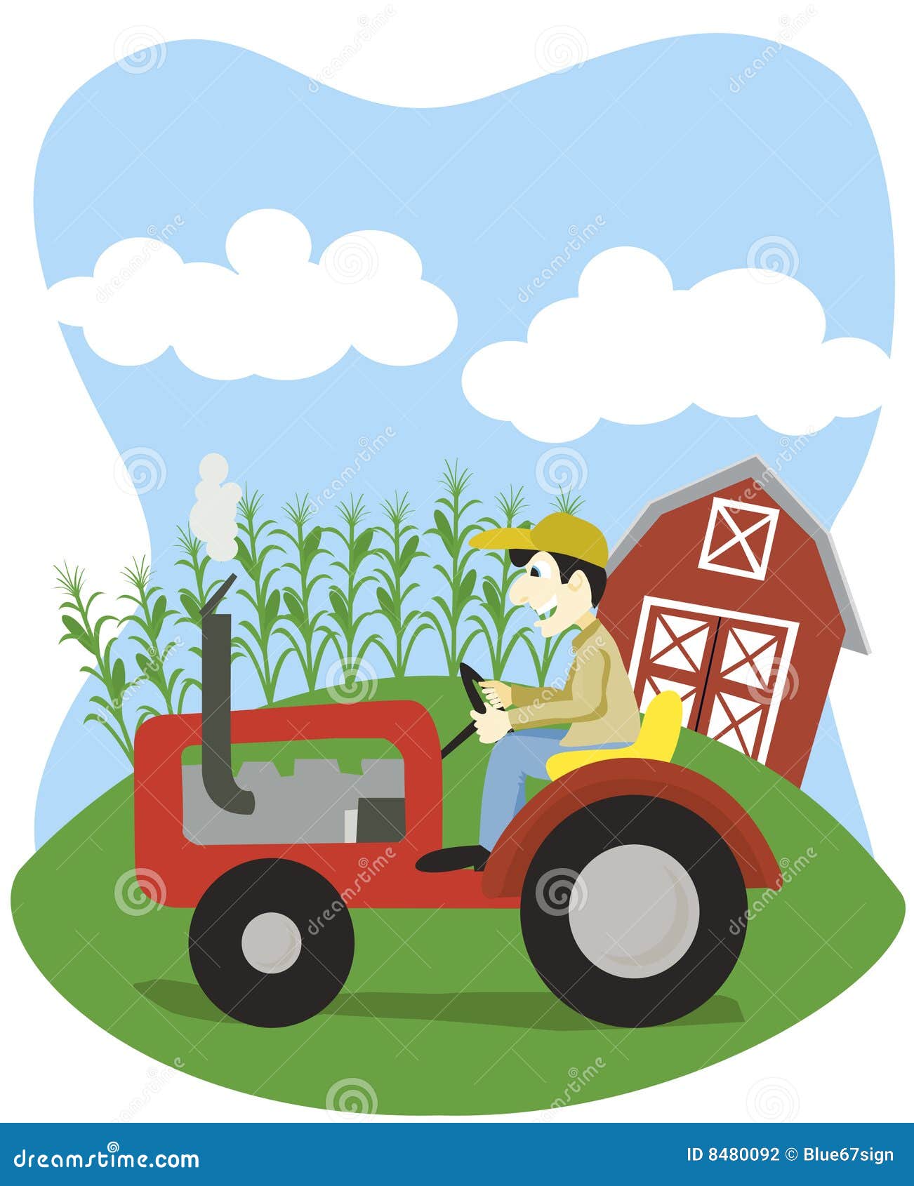Farmer on a Tractor stock vector. Illustration of combine - 8480092