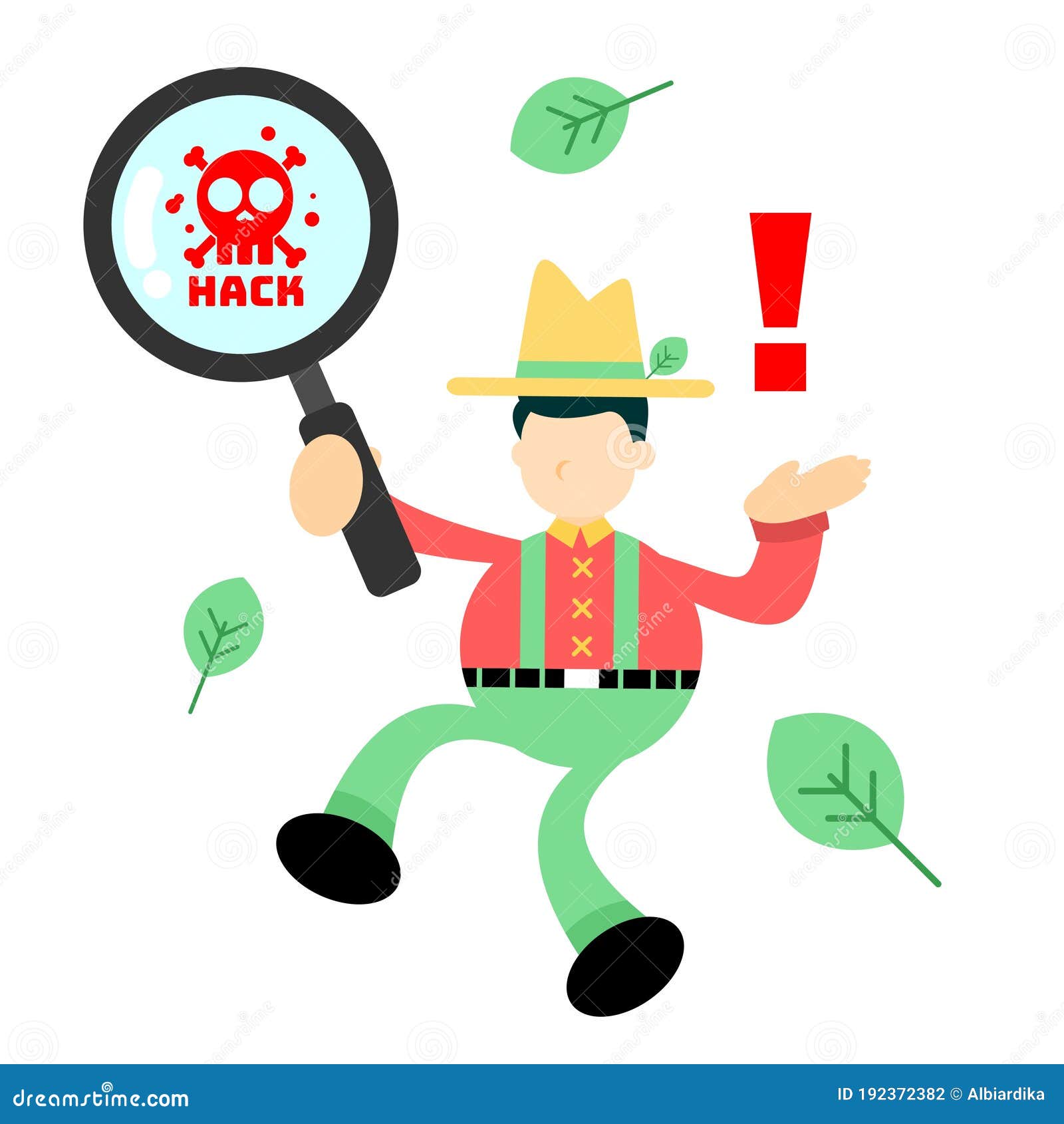 Farmer Man Agriculture Find Hack Attack Protection System Cartoon ...
