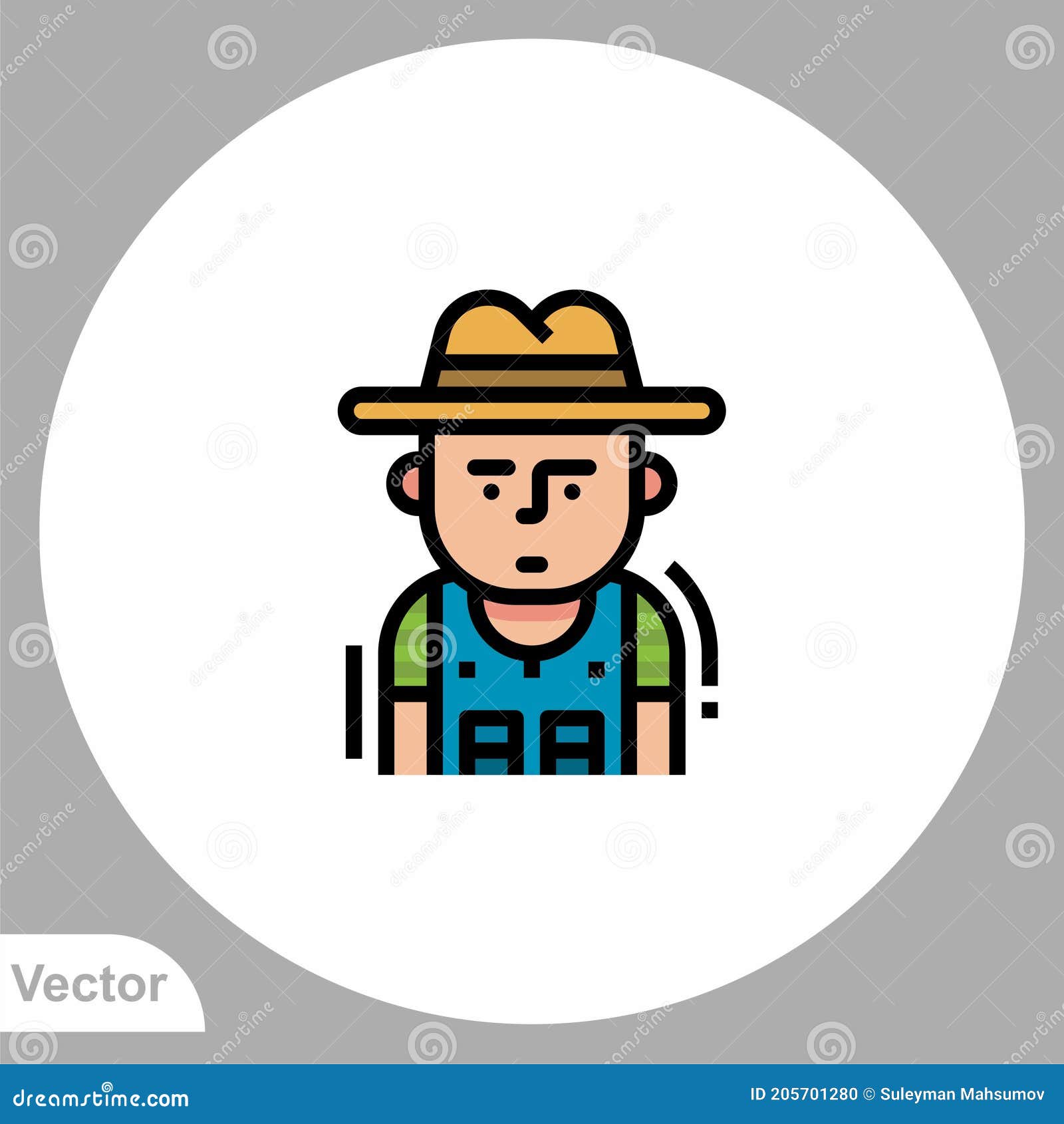 Farmer Vector Icon Sign Symbol Stock Vector - Illustration of graphic ...