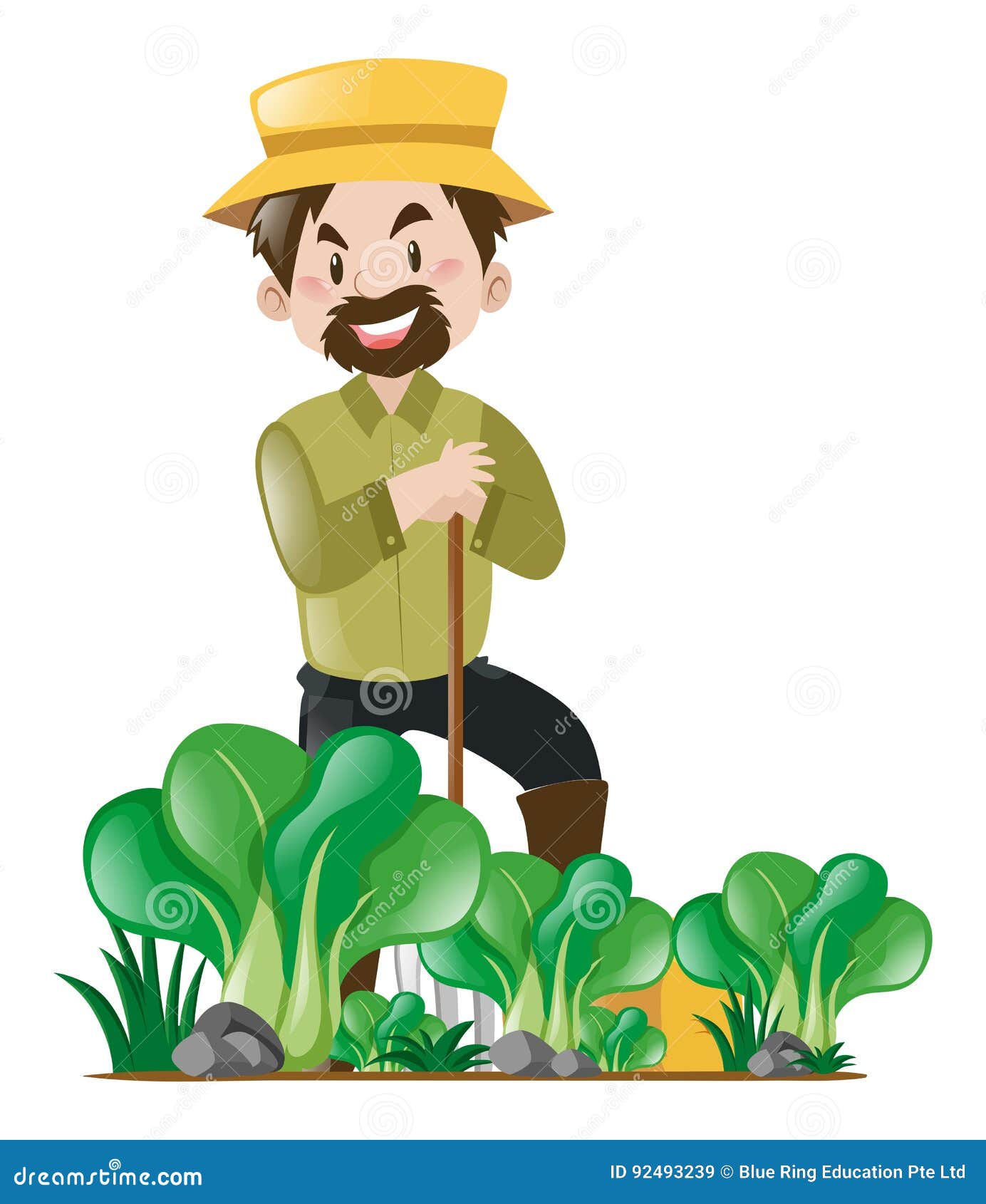 Farmer and Vegetable Garden Stock Vector - Illustration of isolated ...