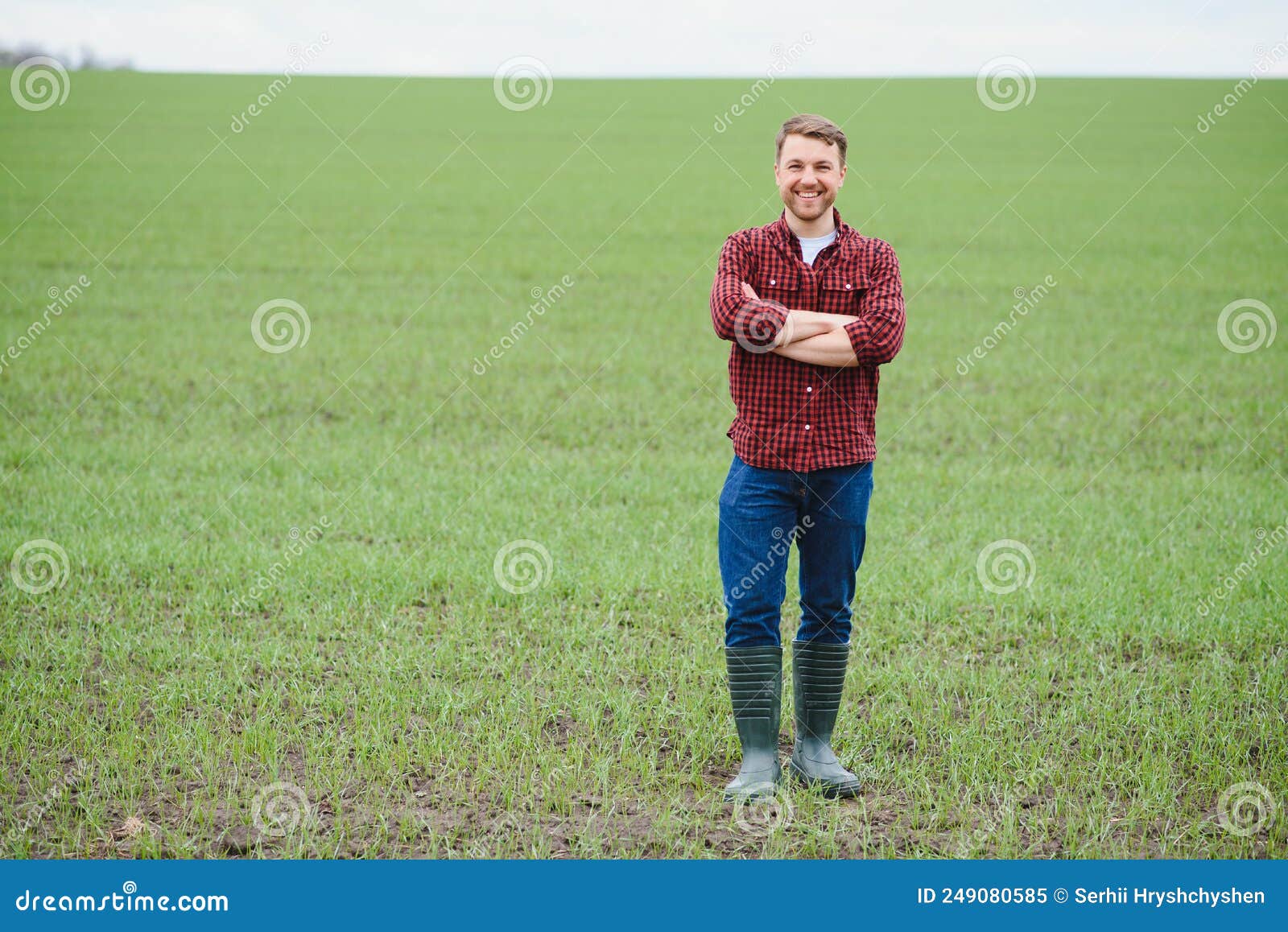 Farmer Walking between Agricultural Fields Stock Image - Image of walk ...