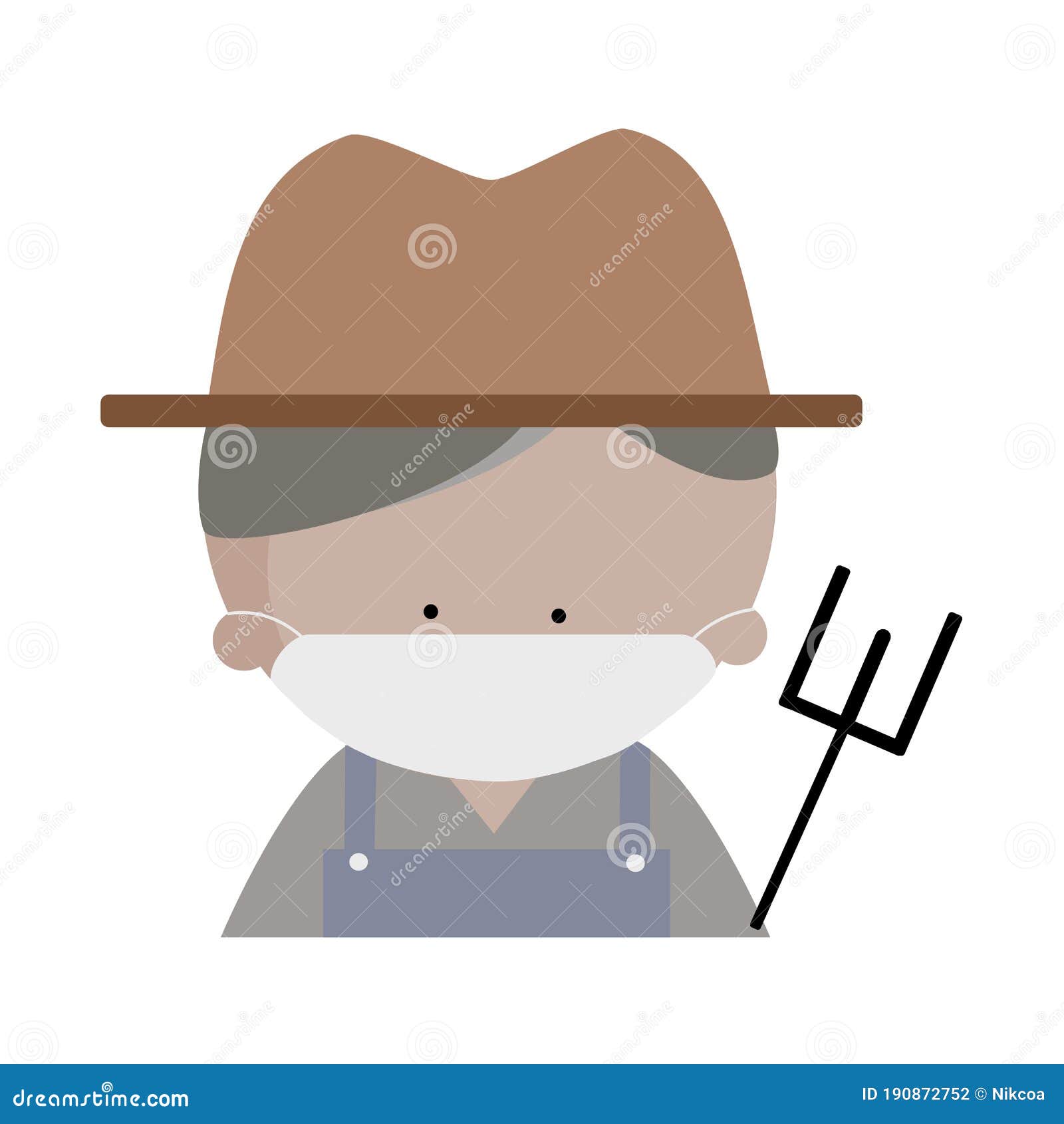 Farmer Wear Protective Facemask Icon Vector Stock Vector - Illustration ...