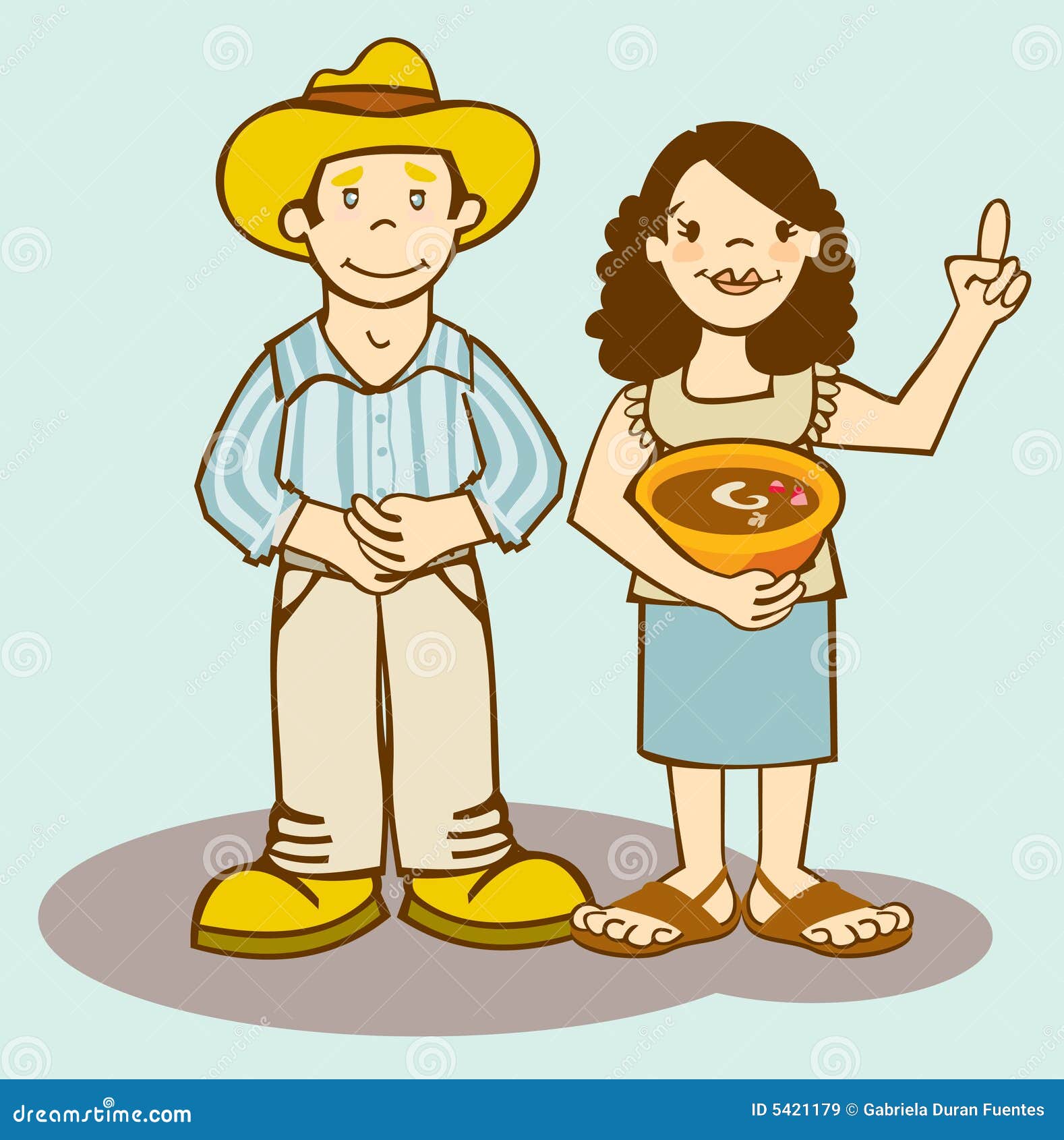 Farmer and wife stock vector. Illustration of blue, couple - 5421179