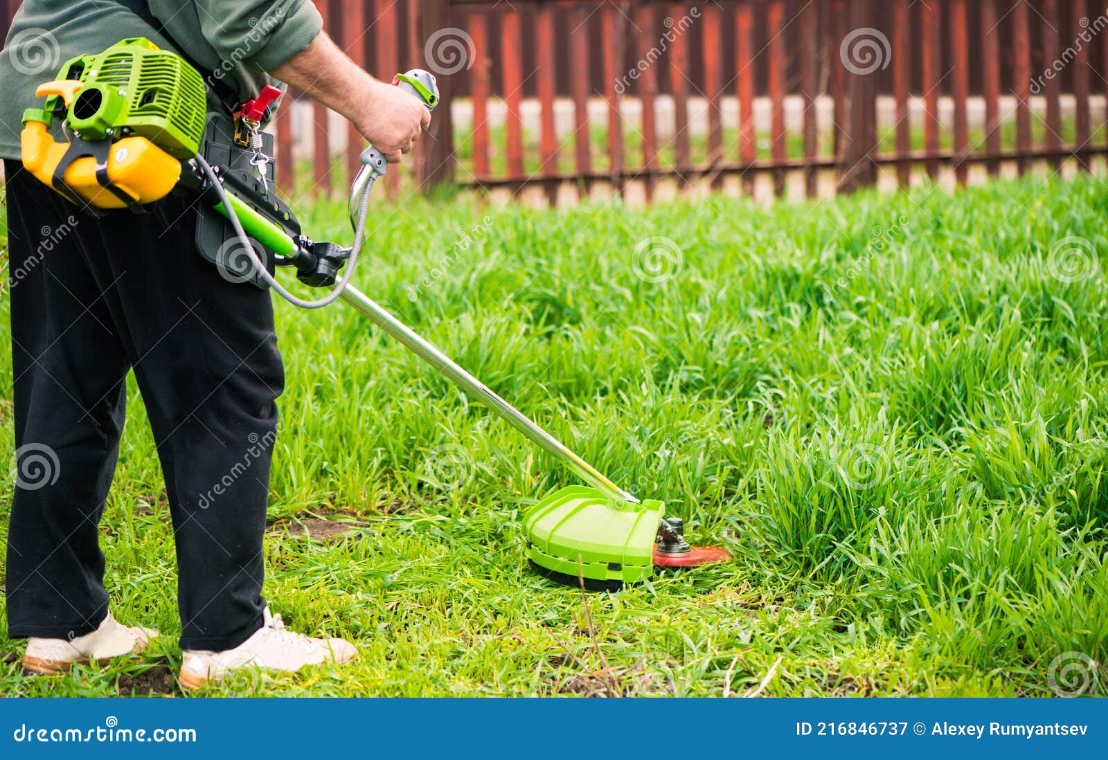 Farmer Working with Grass-cutter Stock Image - Image of lifestyle ...
