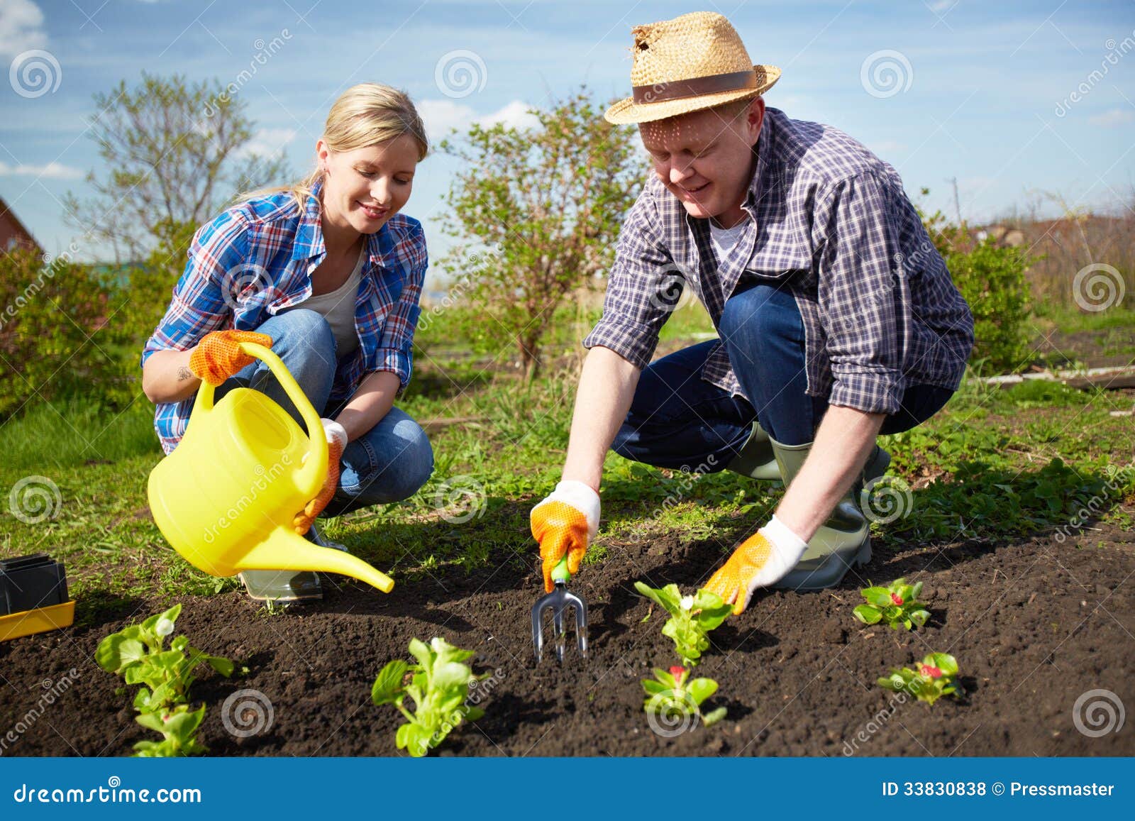 Farmers in the garden stock photo. Image of farm, female - 33830838