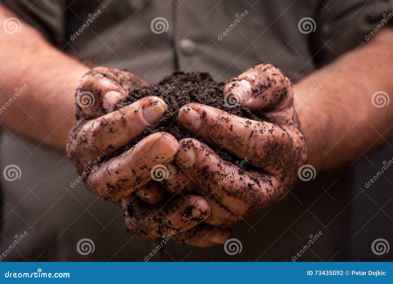 Farmers Hand Holding Soil Surface Stock Photo - Image of concept, dirt ...