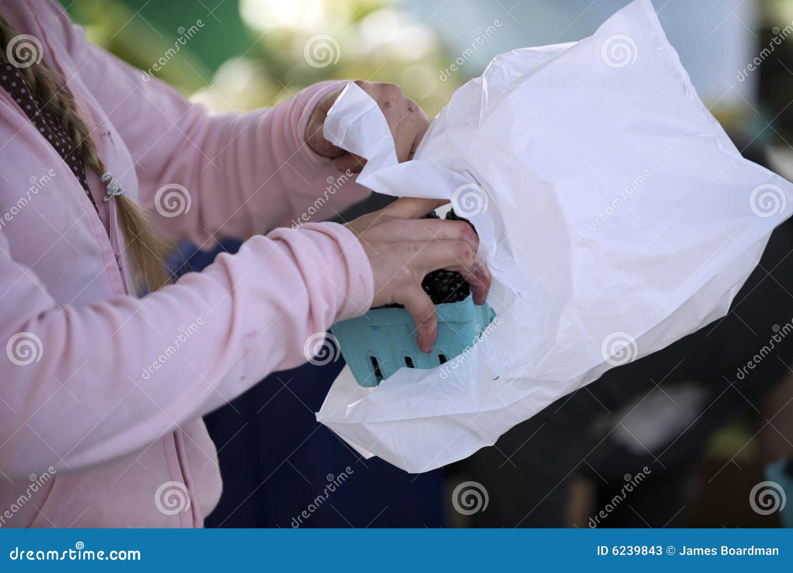 Farmers Market Bagging Produce Stock Image - Image of fruits, healthy ...
