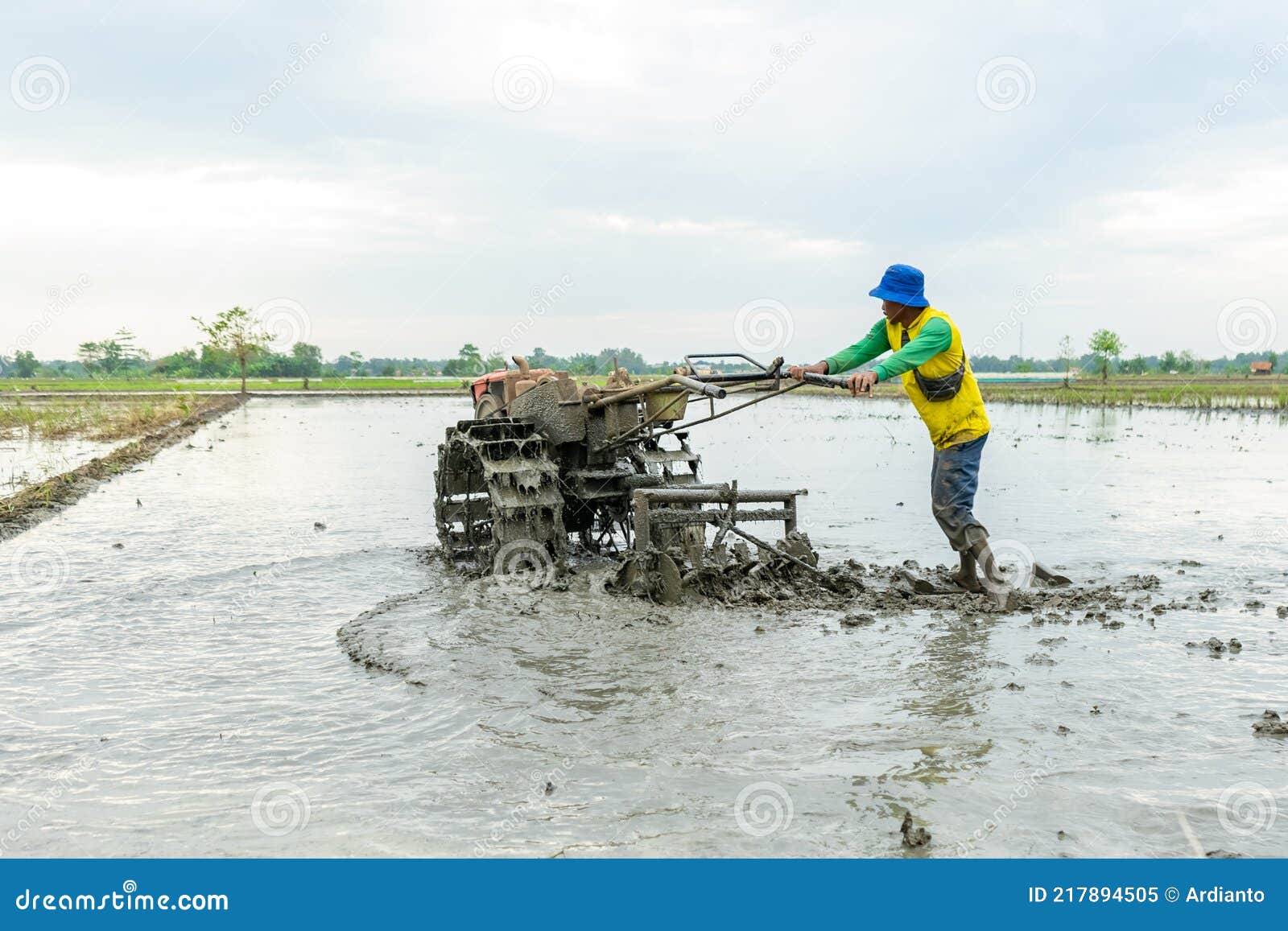 Farmers Plowing the Fields Using Tractors Editorial Image - Image of ...