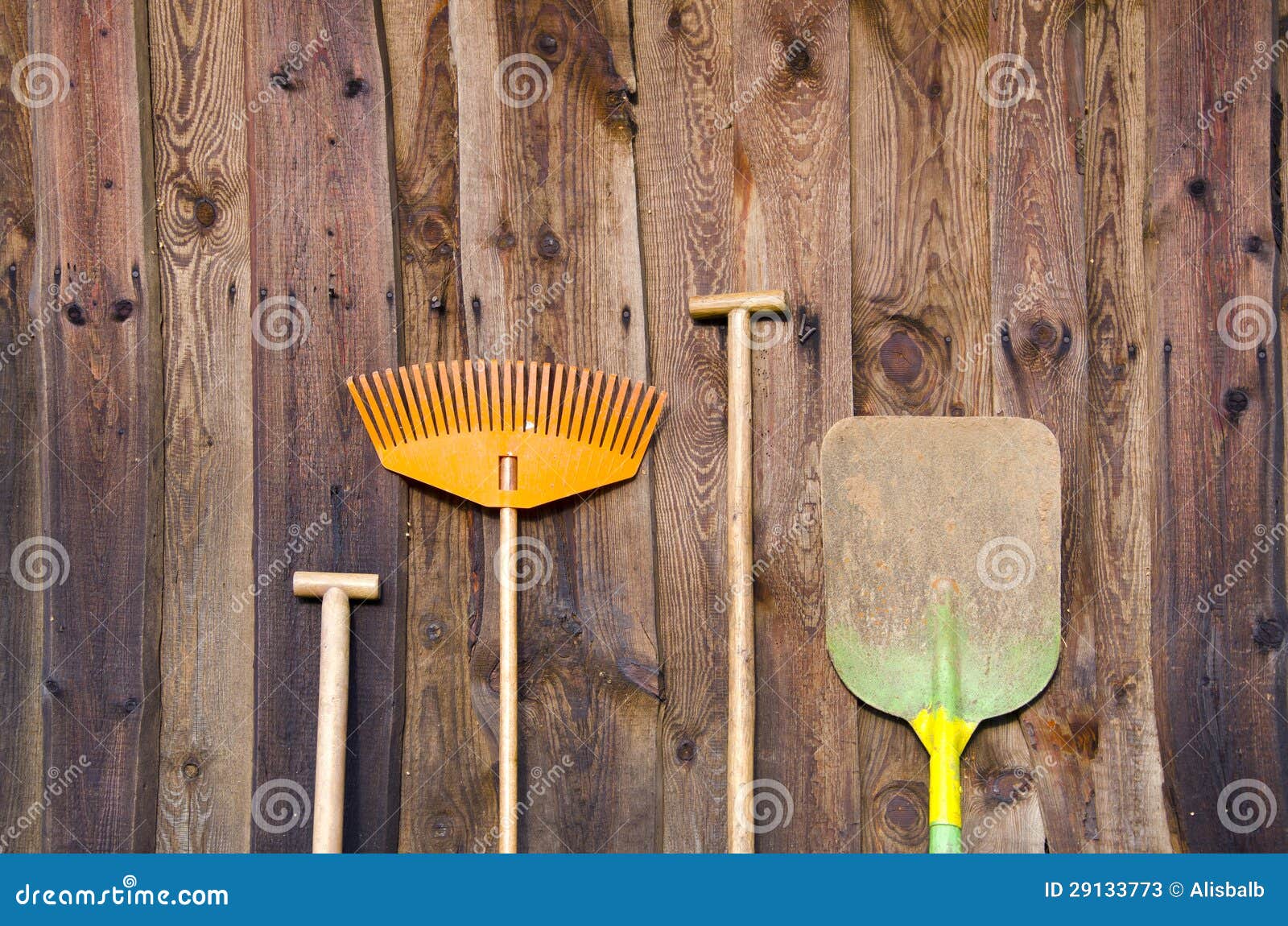 Farmers Tools on Old Barn Wall Background Stock Image - Image of ...
