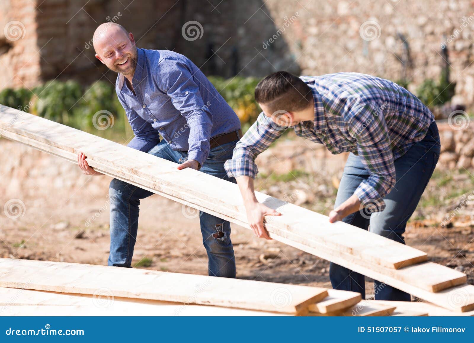 Farmers Working with Construction Materials Stock Image - Image of ...