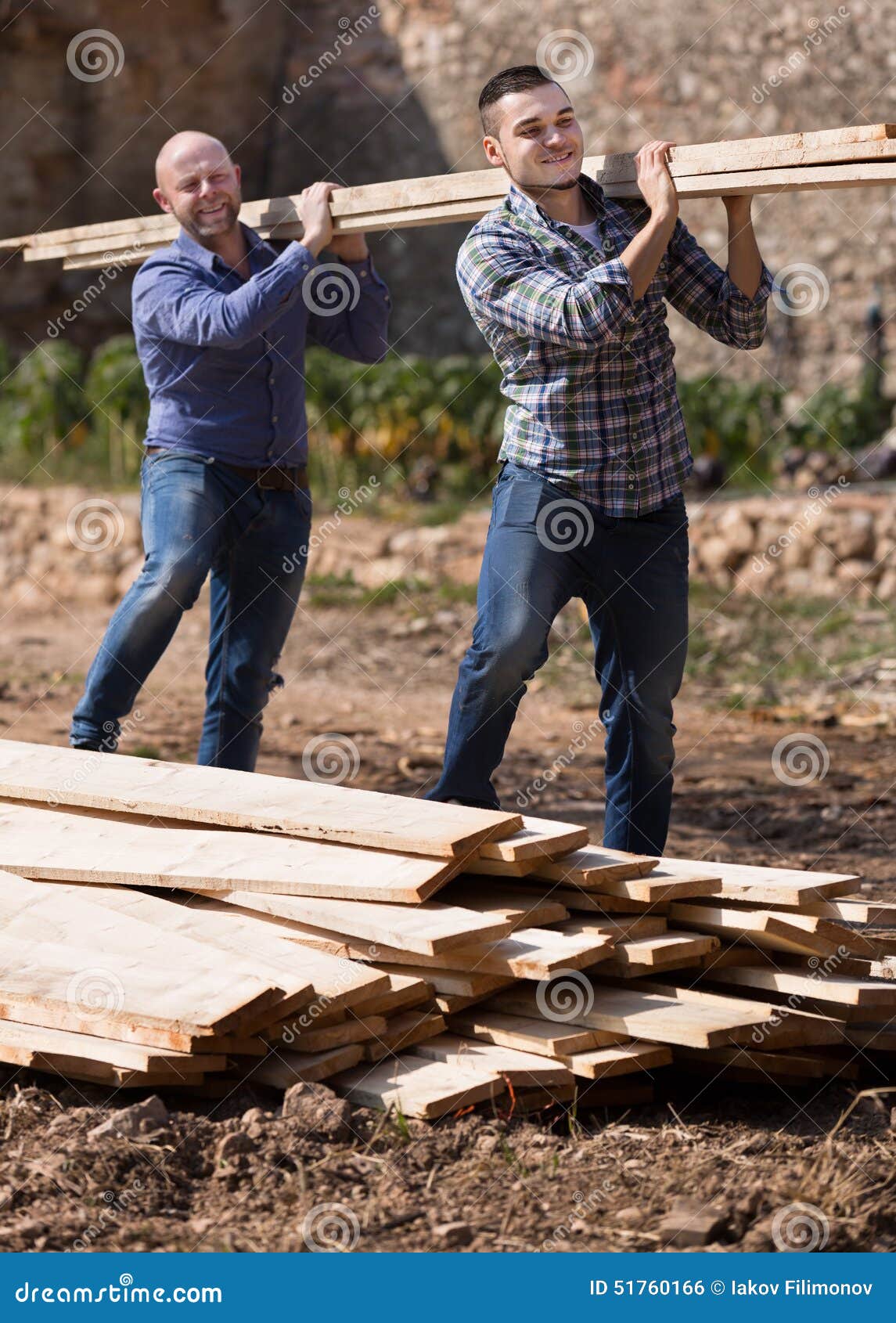 Farmers Working with Construction Materials Stock Photo - Image of ...