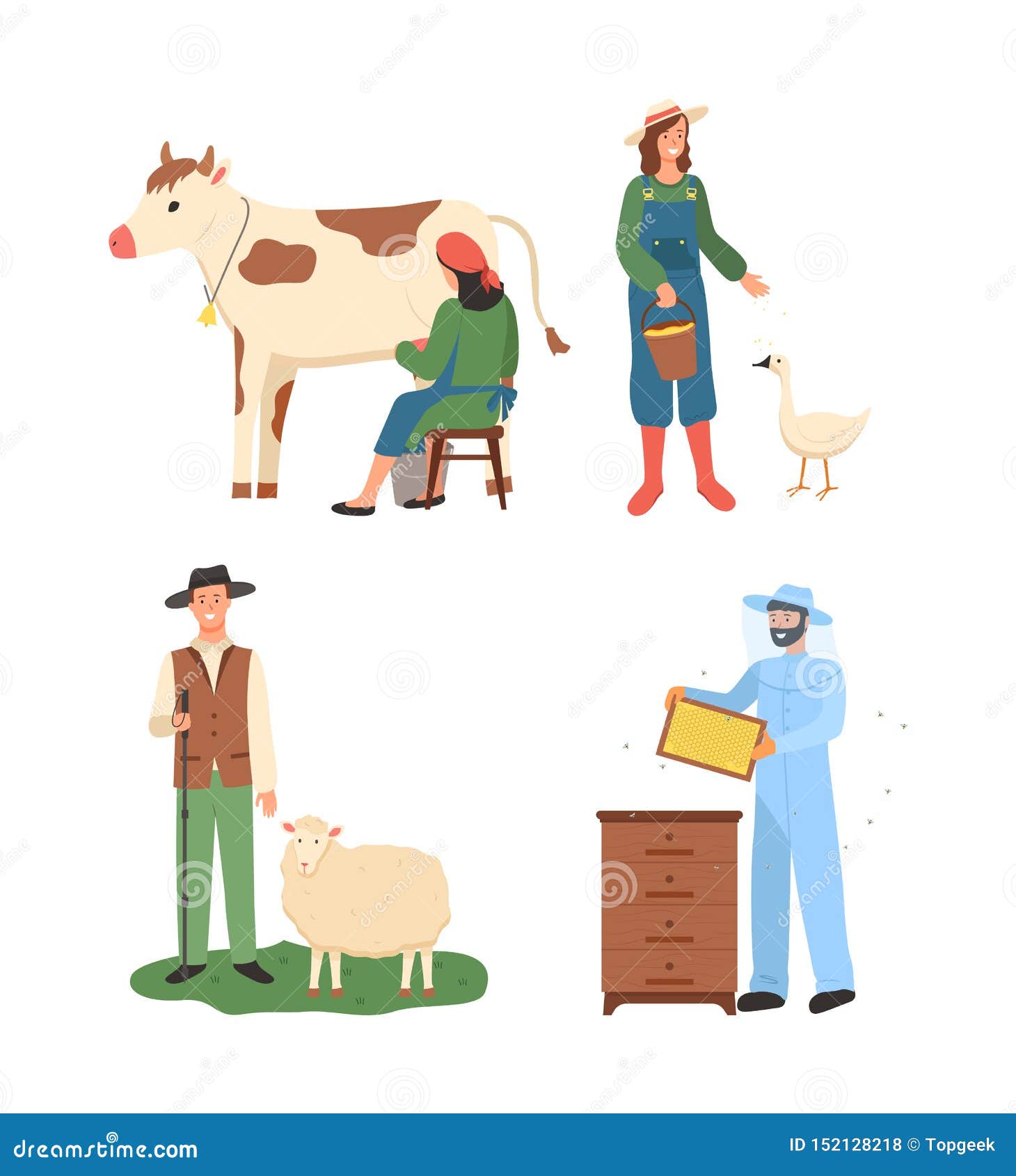 Farmers Working Together, Man Beekeeping Vector Stock Vector ... Farmers Working Together, Man Beekeeping Vector Stock Vector ...