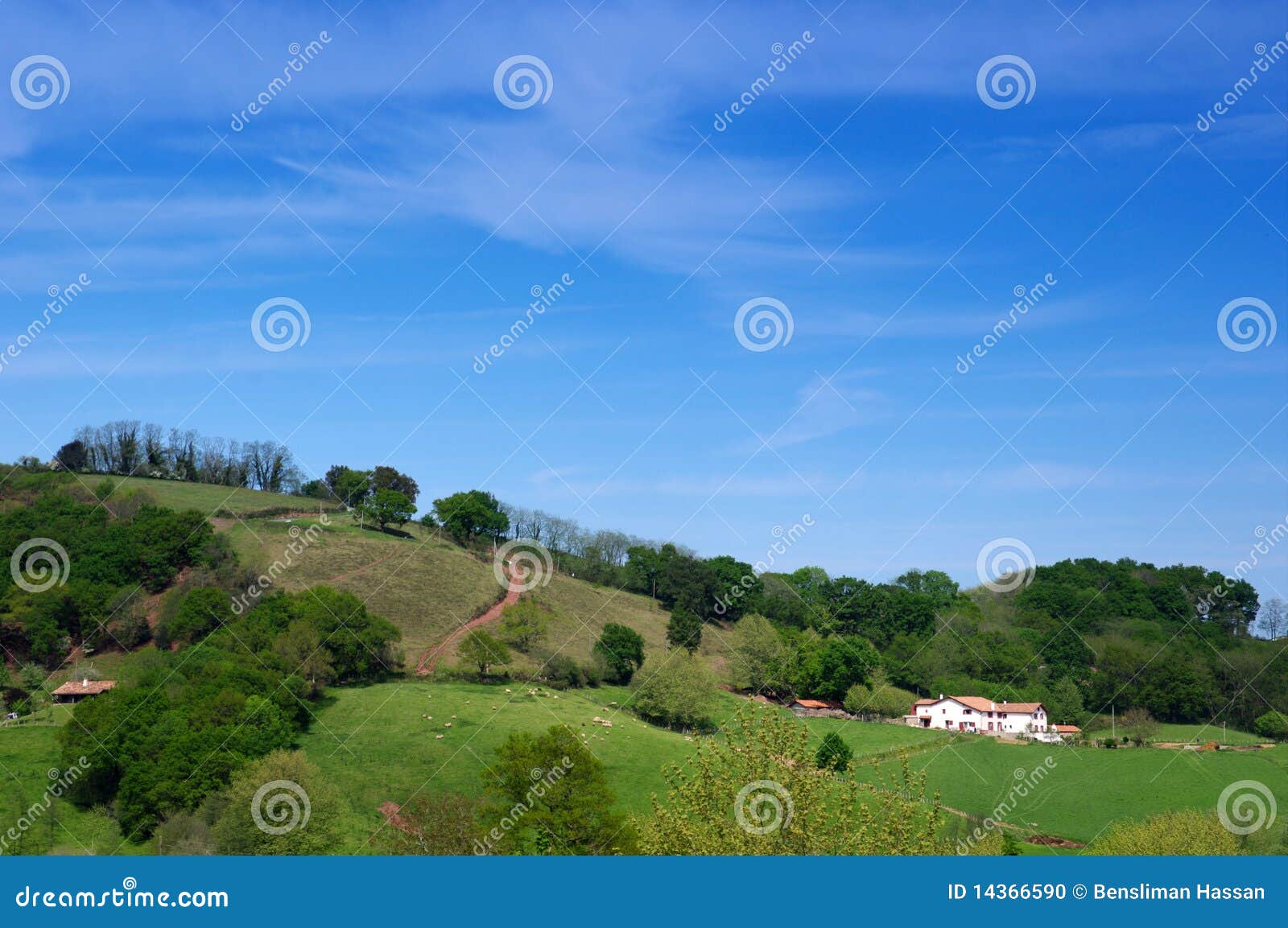 Farmhouse in Basque Mountains Stock Photo - Image of landscape, travel ...