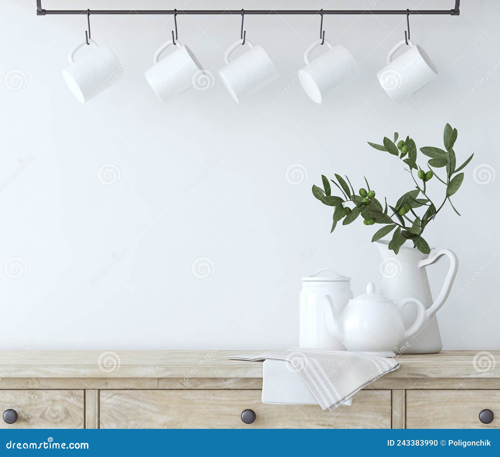 Farmhouse Coffee Bar. 3d Render Stock Illustration - Illustration of ...