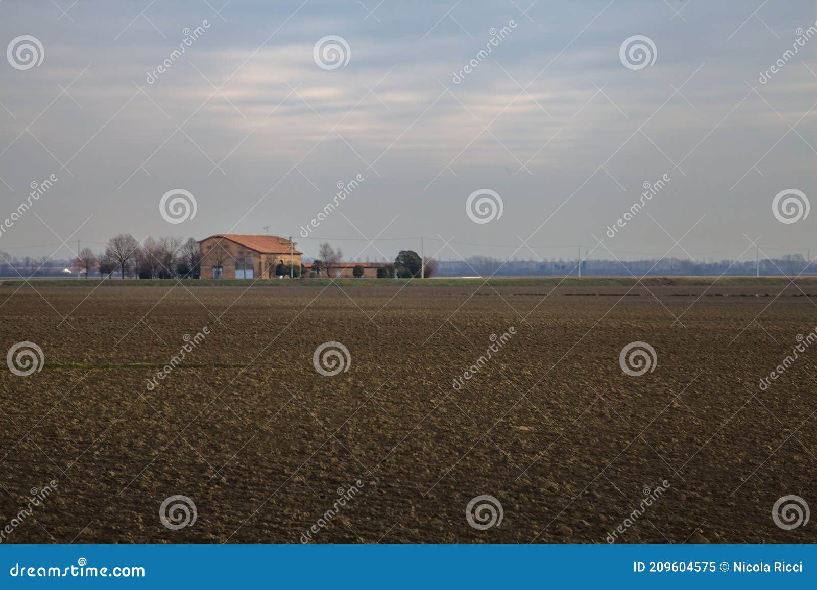 A Farmhouse in the Countryside Seen from the Distance Stock Image ...