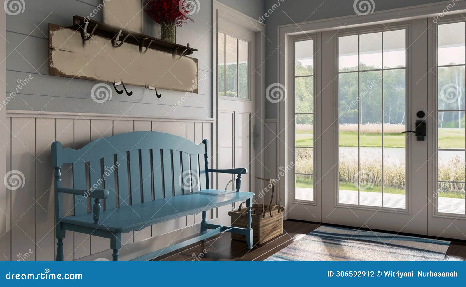 Farmhouse Entryway Mirror, A Simple Arched Mirror Rests Against A White ...