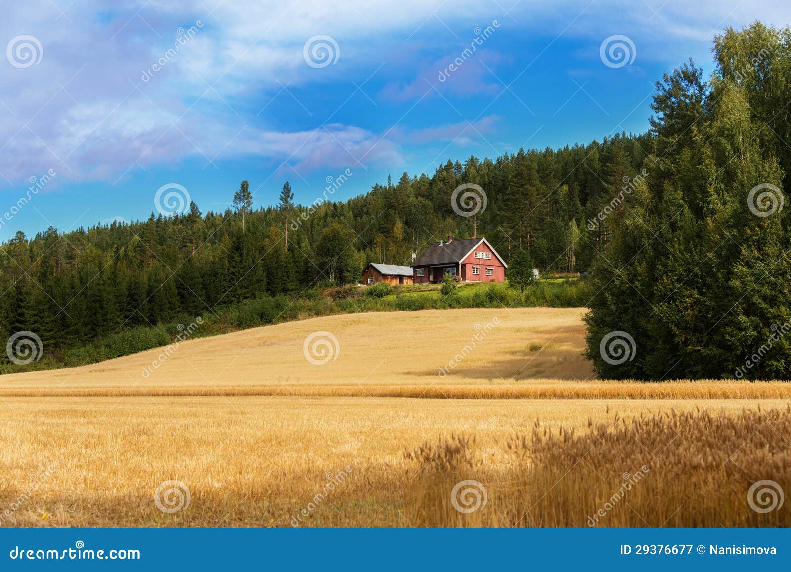 Farmhouse on field stock image. Image of countryside - 29376677