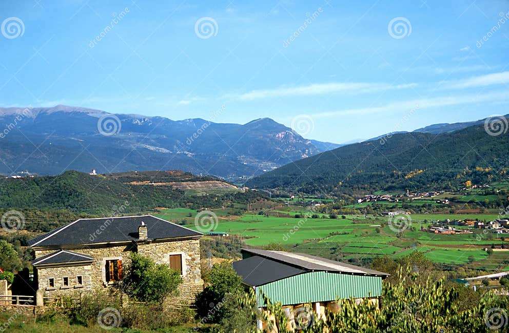 Farmhouse in the Pyrenees stock photo. Image of valley - 2700410