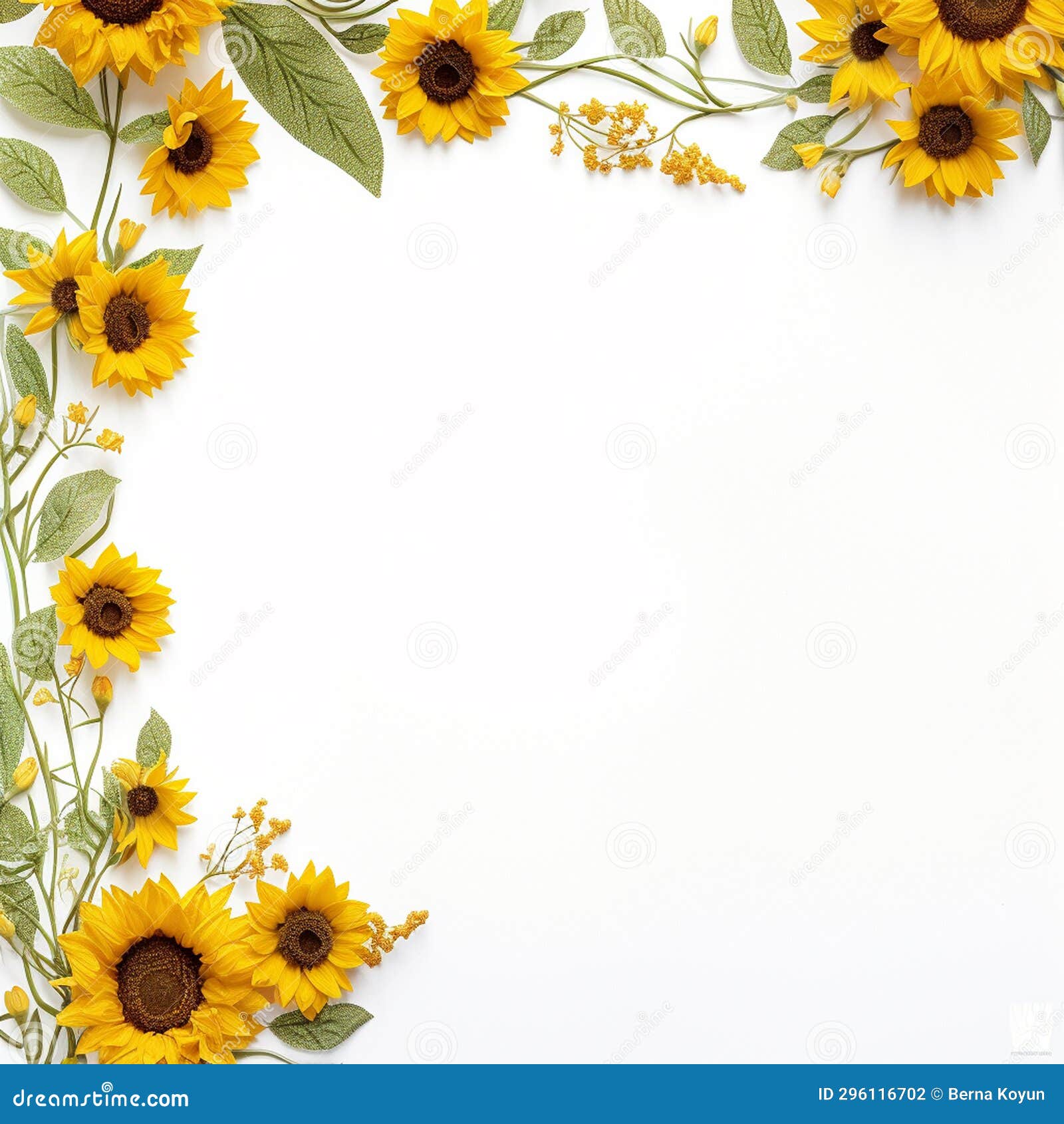 Farmhouse sunflower border stock illustration. Illustration of ...