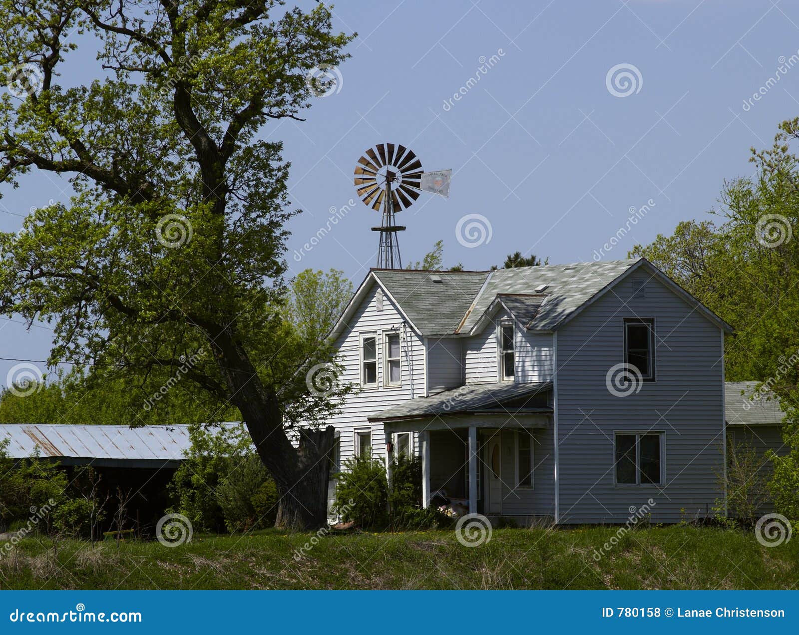 Farmhouse and Windmill stock photo. Image of west, country - 780158